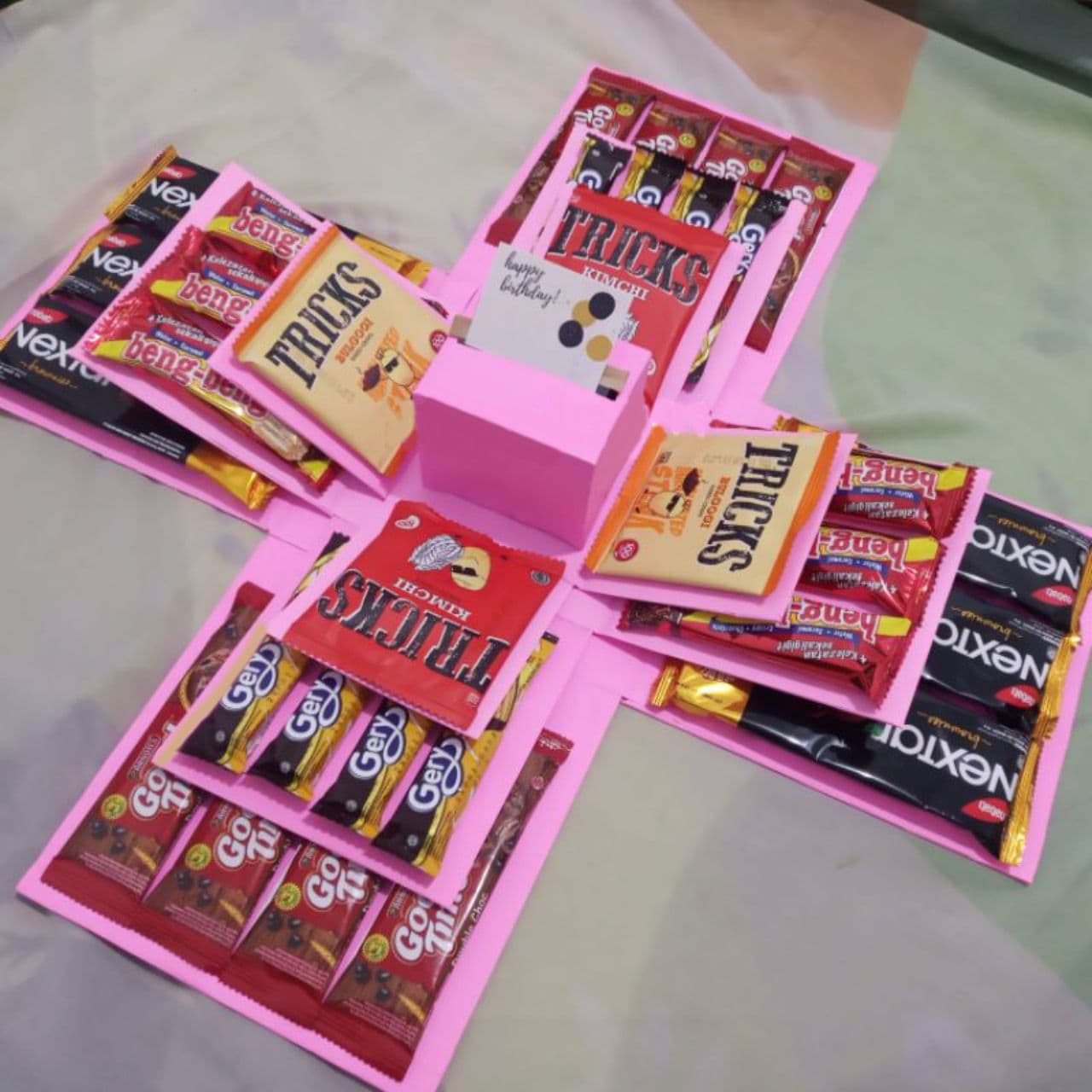 SNACK BOX, EKSPLOSION BOX SNACK , BOX UANG, KADO ULANG TAHUN CEWEK ...