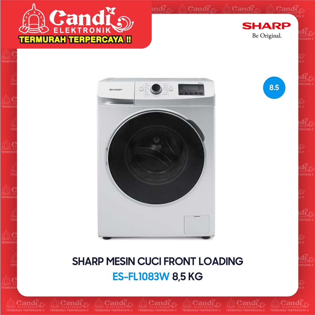 SHARP MESIN CUCI FRONT LOADING ES-FL1083W 8,5 KG | Lazada Indonesia