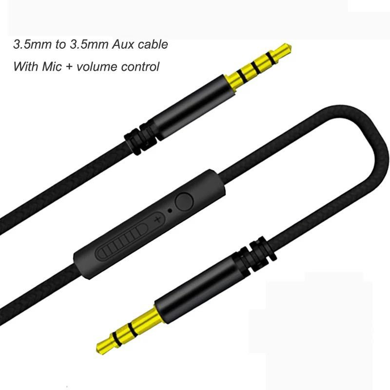 [RO ACC] AUX CABLE WITH MICROPHONE + VOLUME JACK 1X1 KABEL AUDIO JACK 3 ...