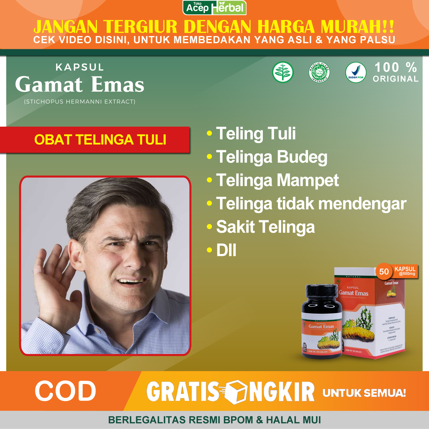 Obat Pendengaran Kurang Suara Kurang Jelas Telinga Bindeng Budeg Tidak ...
