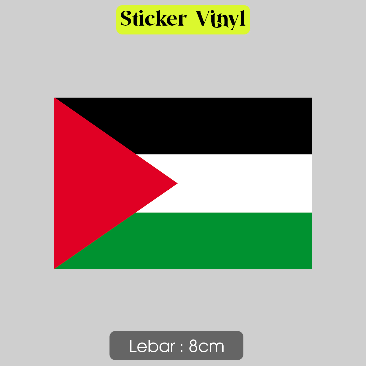 Stiker Bendera Palestina Palestine Lebar 8cm Sticker Anti Air Bahan ...