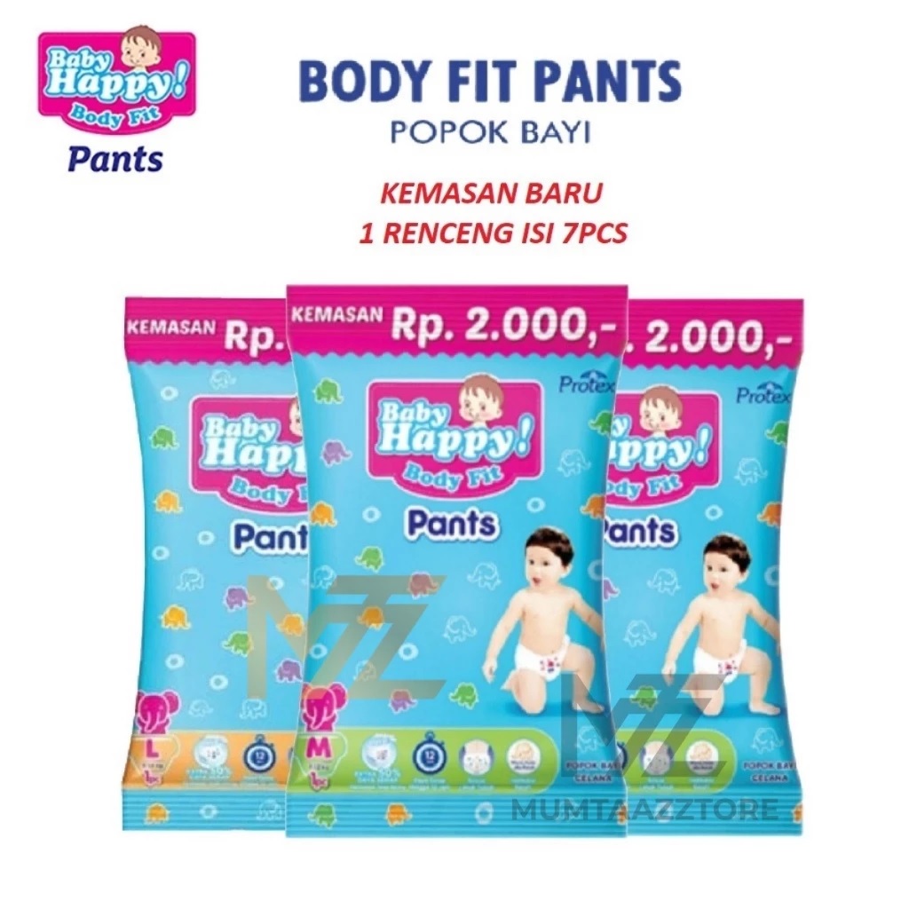 7 Sachet Baby Happy Pants Kemasan Renceng Isi 6+1 Pcs Ukuran S M L XL ...
