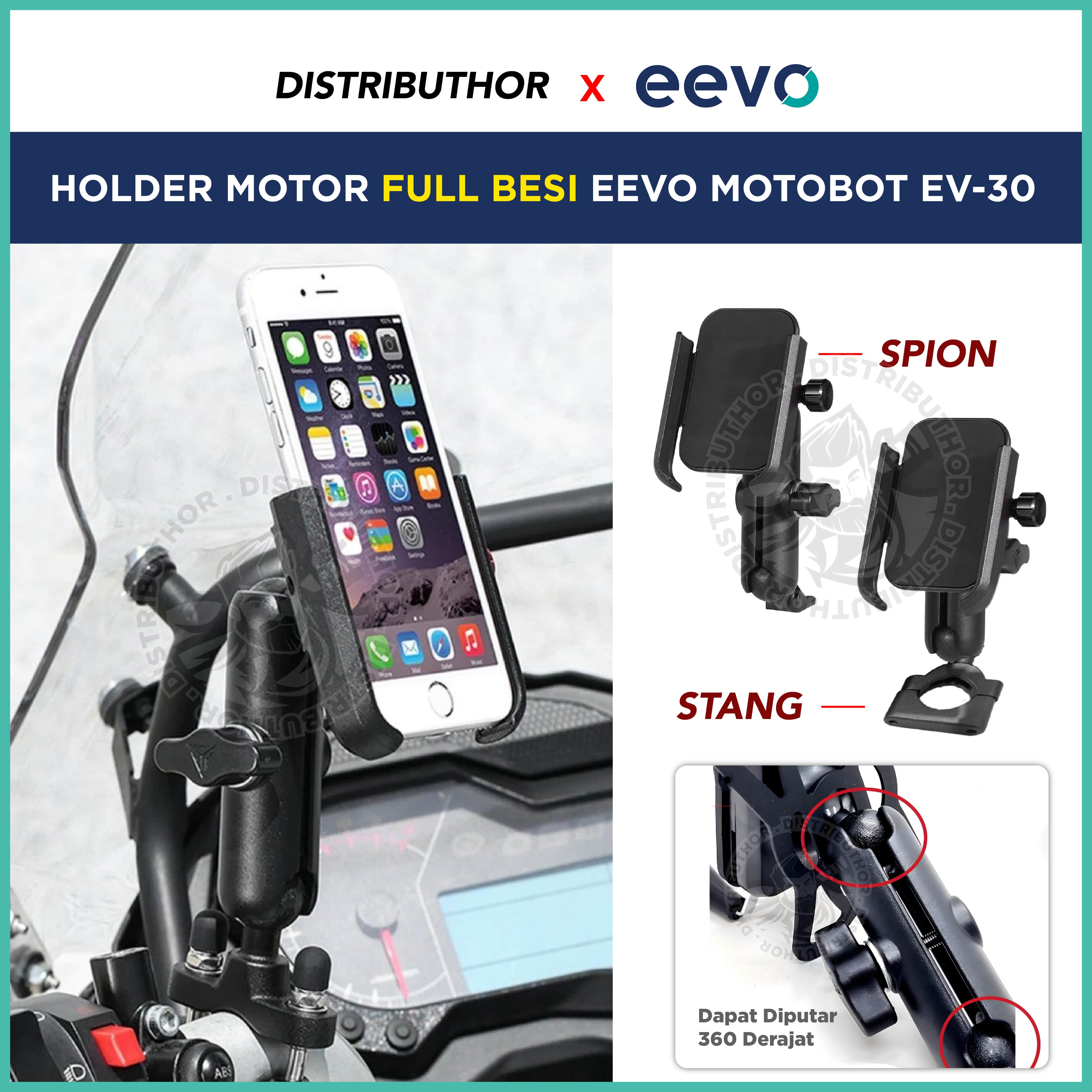 Holder Hp Motor Full Besi Spion Stang Phone Stand Dudukan Handphone 360 Derajat Penyangga ...