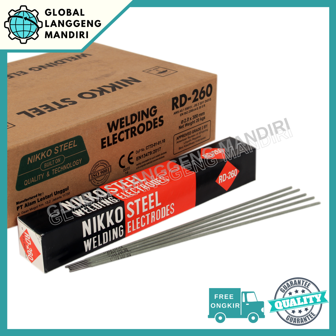 KAWAT LAS RD260 1.6mm NIKKOSTEEL (1KG) / KAWAT LAS LISTRIK RD260 1.6MM ...