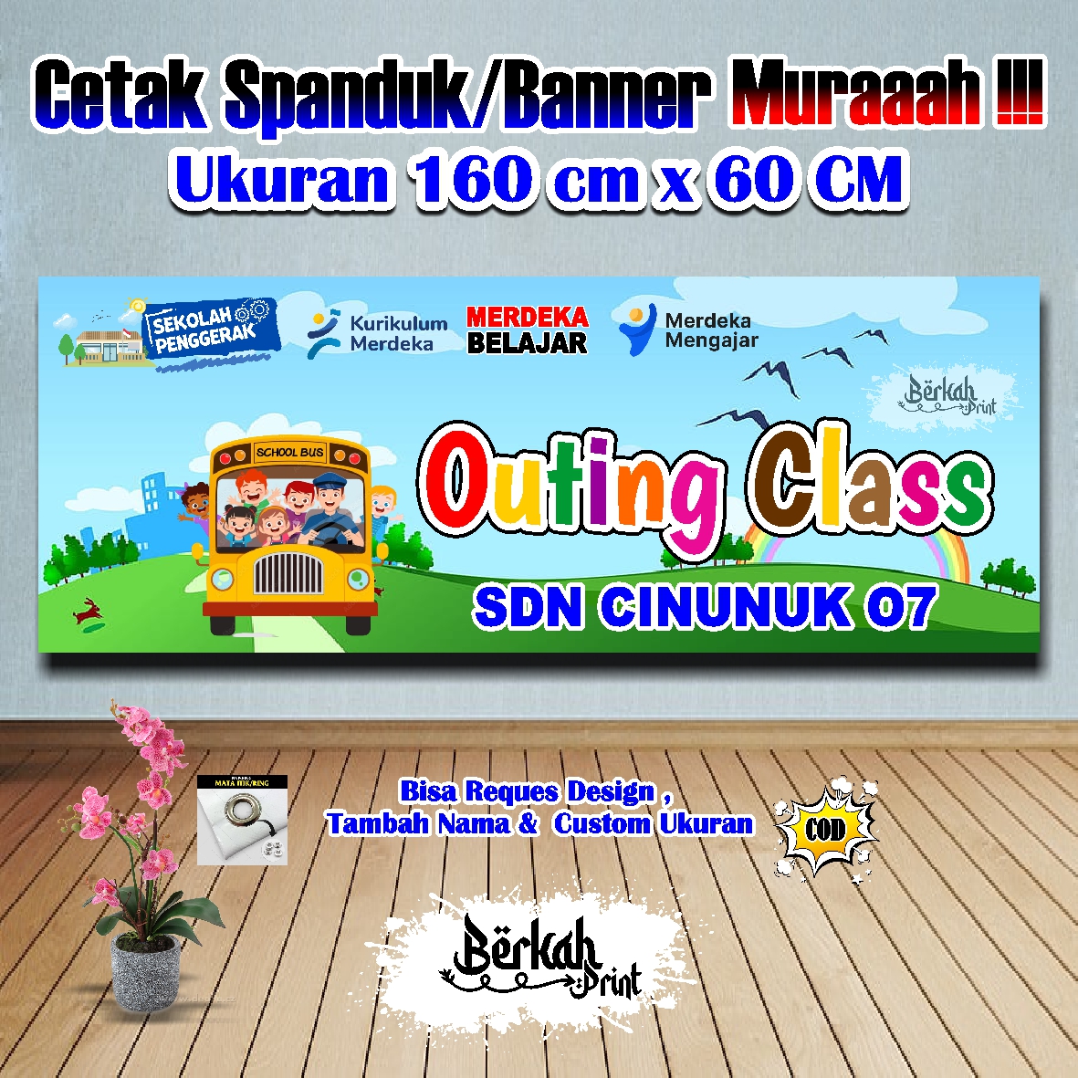 Spanduk Banner Outing Class Ukuran 160 cm x 60 cm | Lazada Indonesia