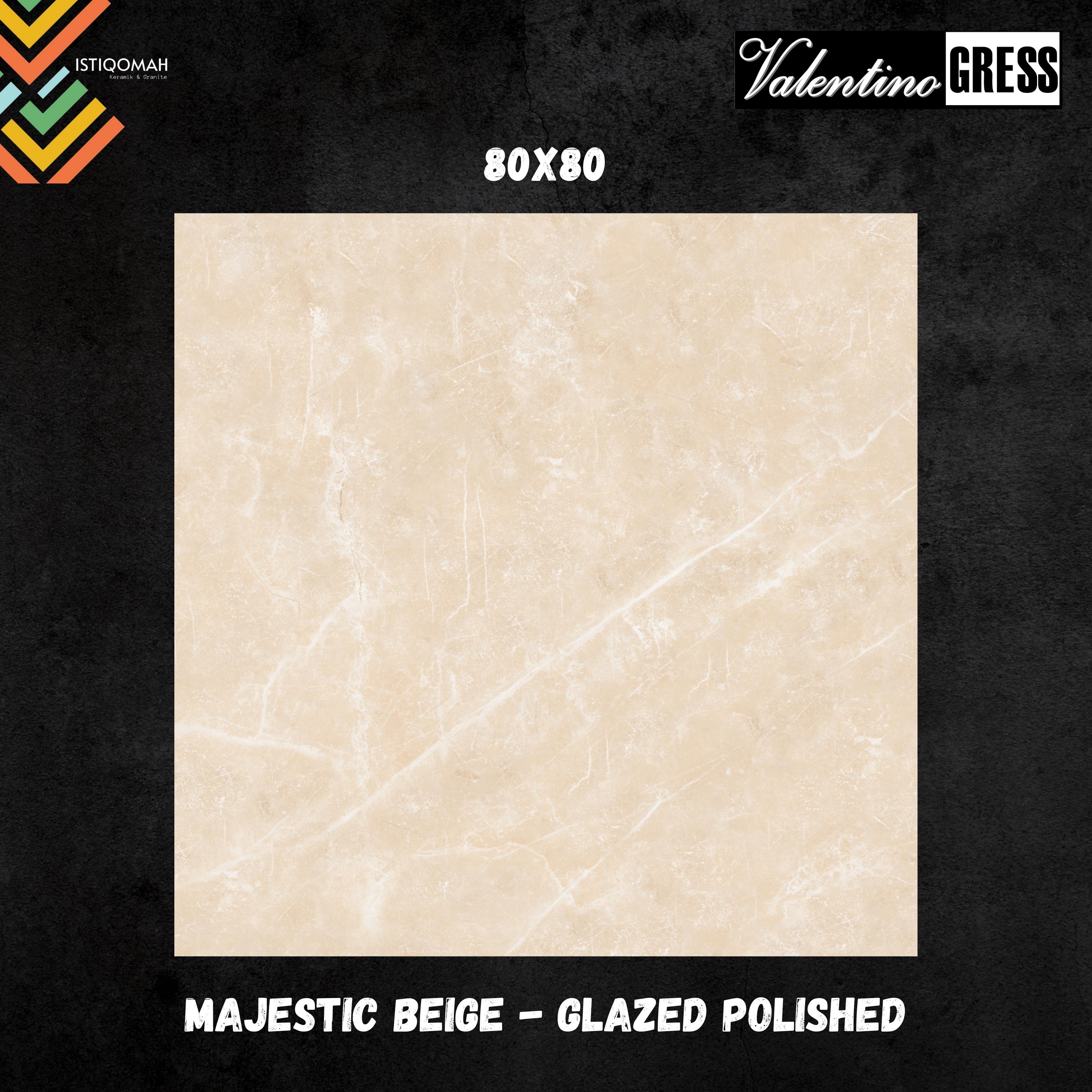 GRANIT 80X80 MAJESTIC BEIGE - GLAZED POLISHED | Lazada Indonesia