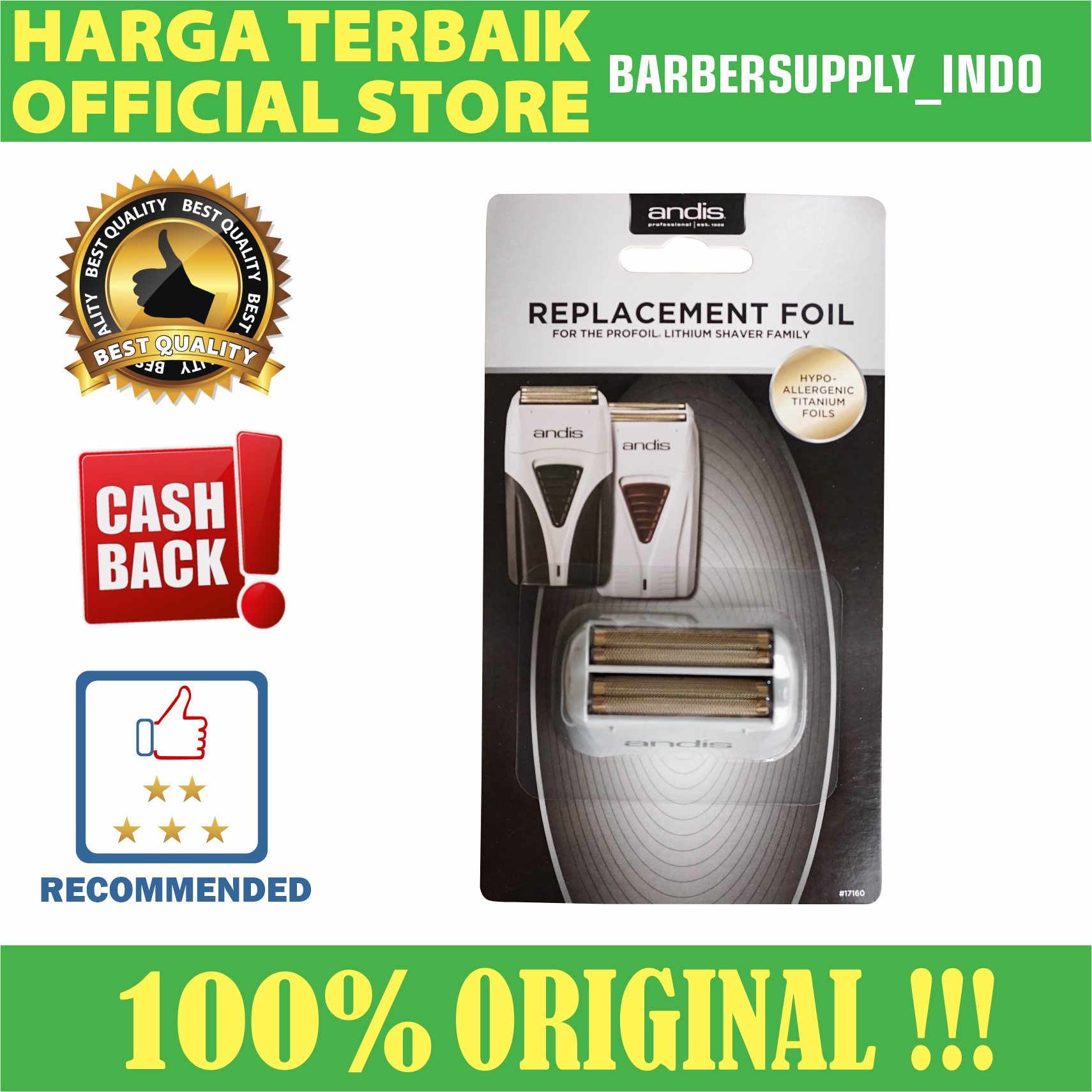 ANDIS SHAVER PROFOIL REPLACEMENT FOIL MATA PISAU ANDIS ORIGINAL USA ...