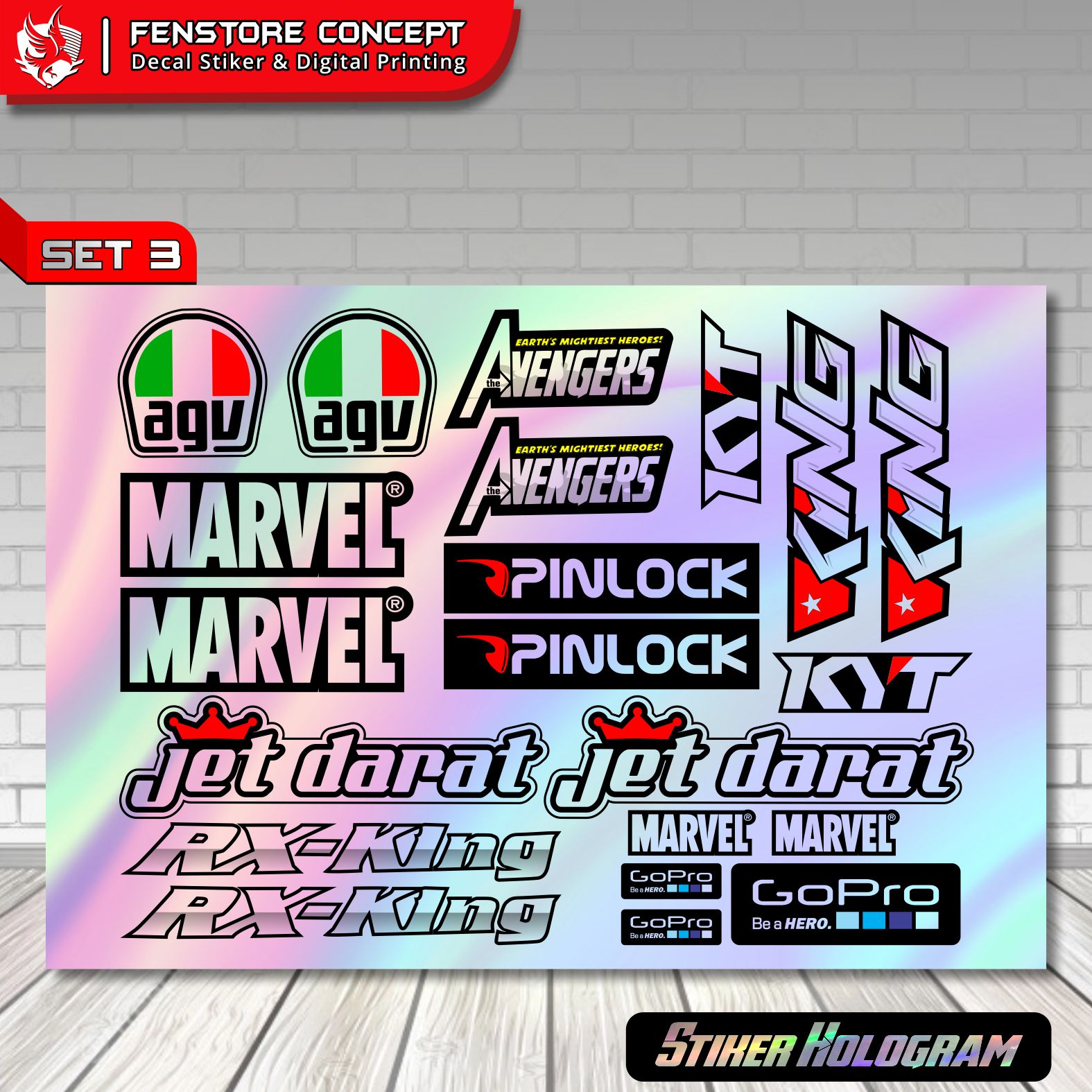 Sticker lembaran variasi sunmori isi banyak stiker keren stiker pack ...