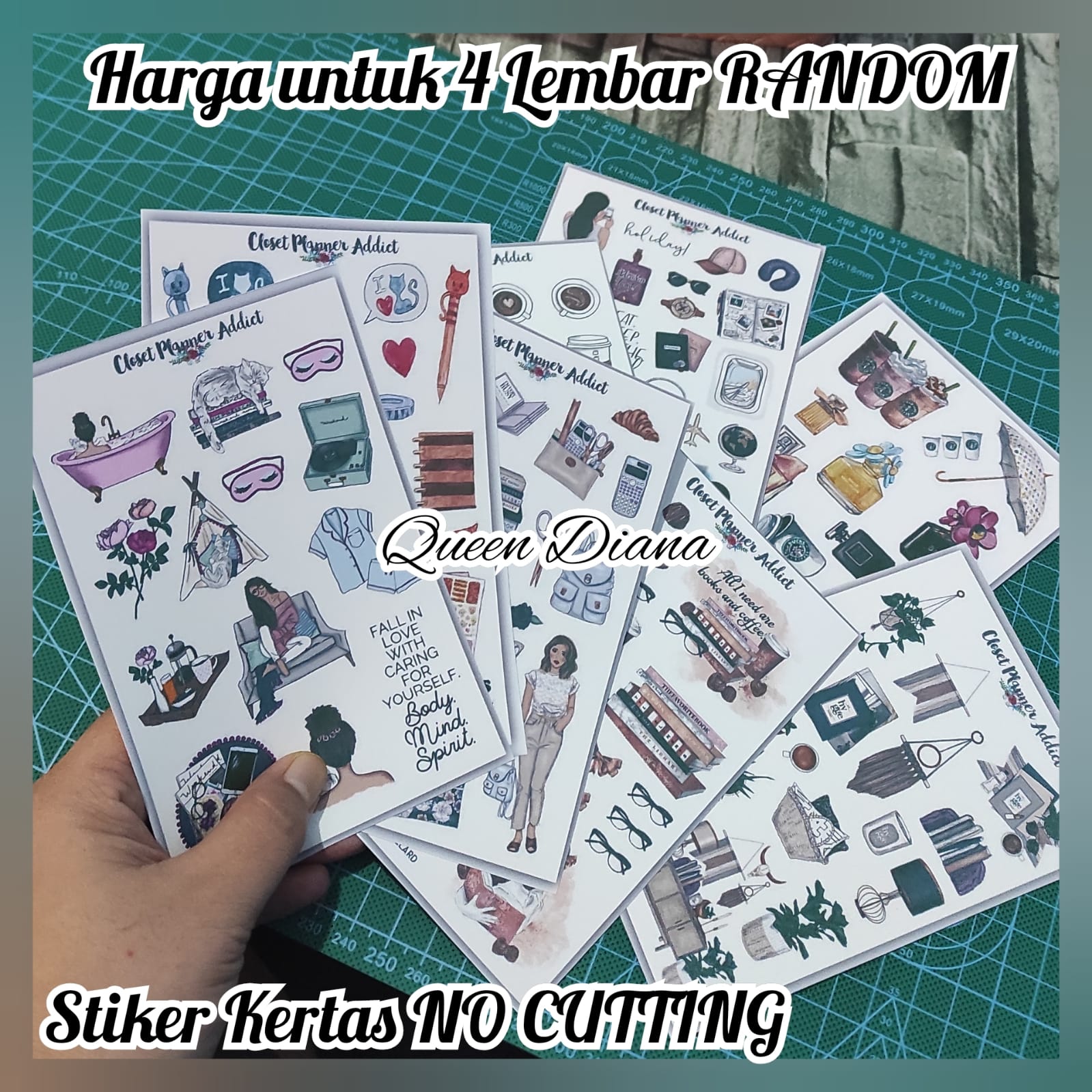 Stiker label sticker aesthetic hp laptop sticker hiasan NO CUTTING isi ...