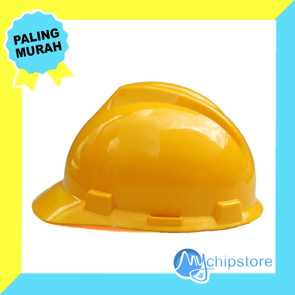 Helm Safety Proyek MSA Lokal + Inner Biasa Kuning | Lazada Indonesia