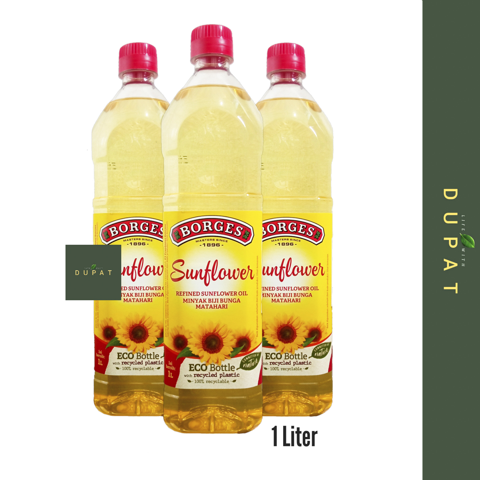 BORGES SUNFLOWER OIL / MINYAK BUNGA MATAHARI 1 L ( Liter ) | Lazada ...