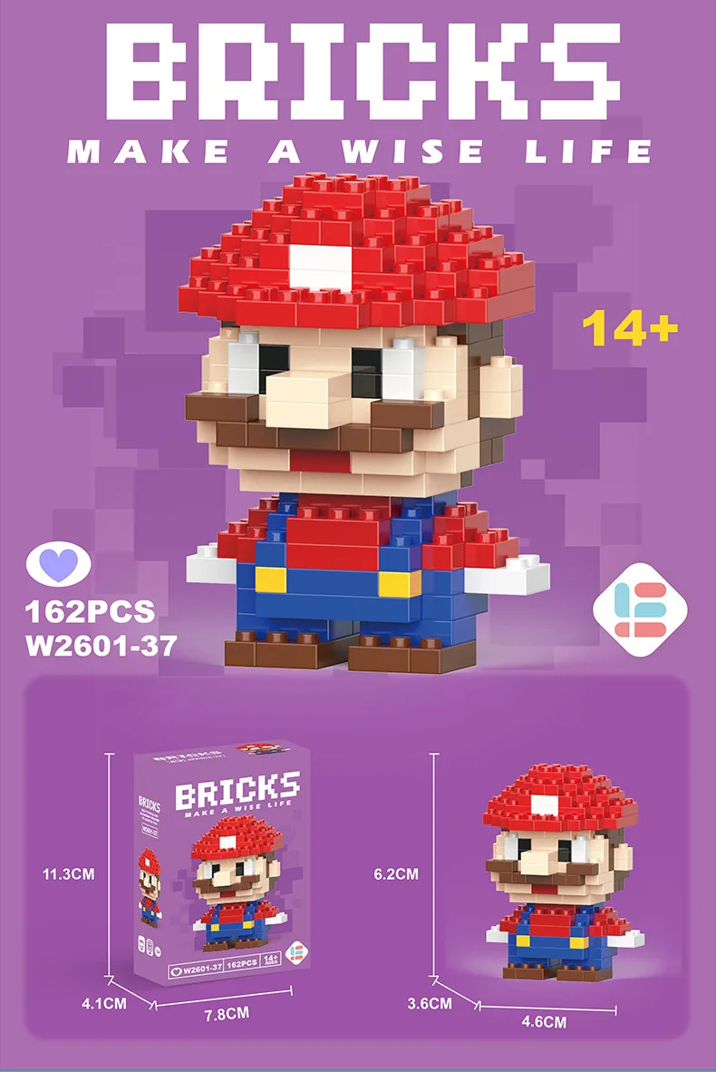 Nano Block Model Karakter Kartun / Mainan Balok Edukasi Anak DIY Bricks Mini Building Blocks ...