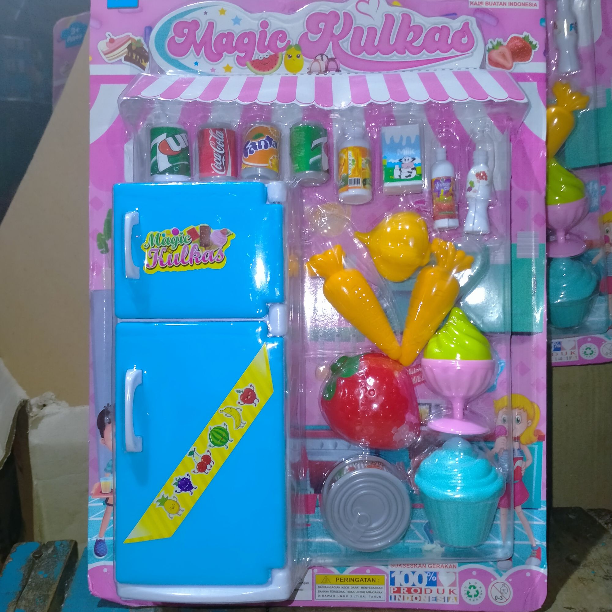 mainan anak kulkas 2 pintu + isi kulkas | Lazada Indonesia