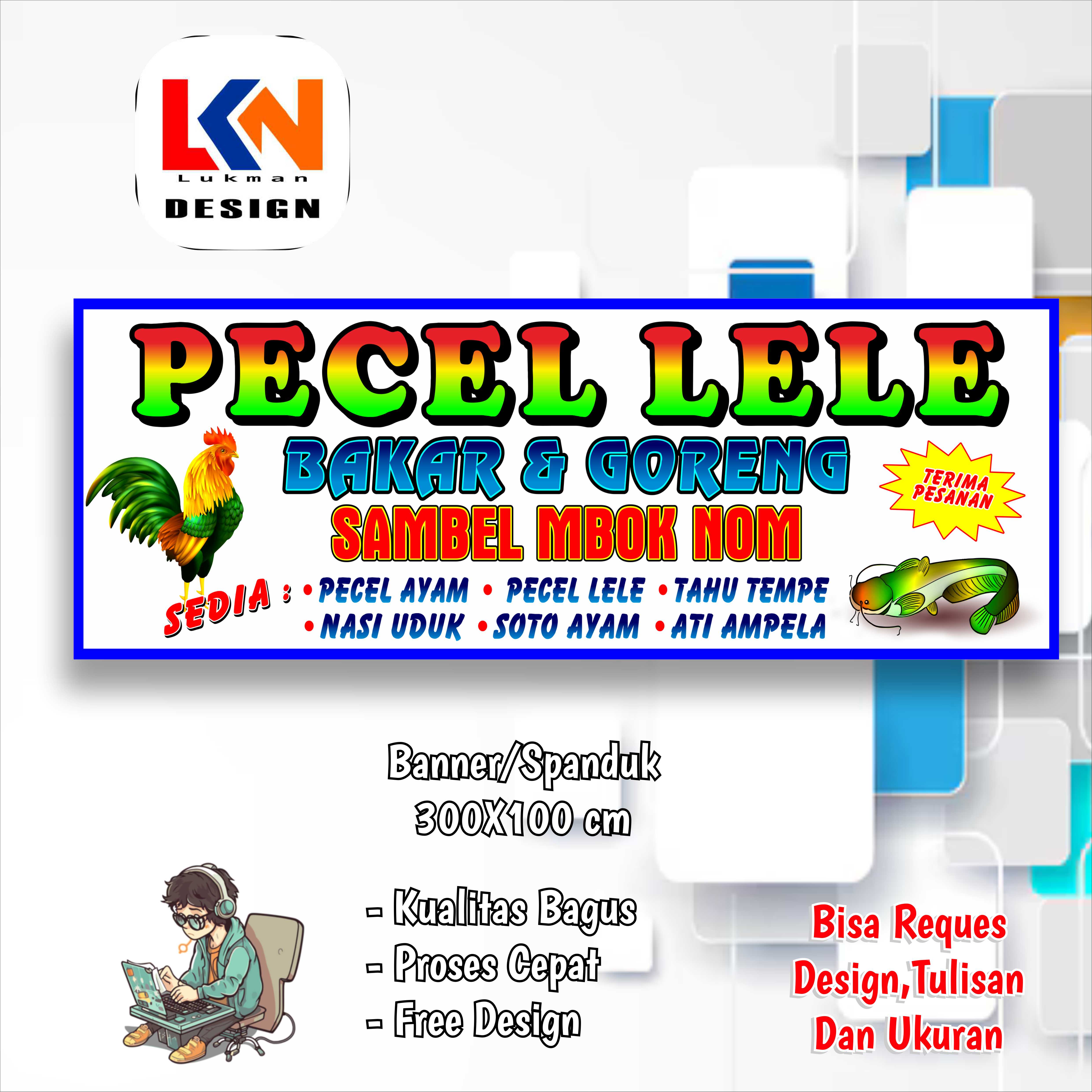 Spanduk Banner Pecel lele Seafood custom model h | Lazada Indonesia