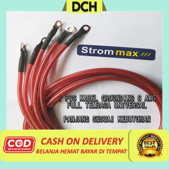Kabel Grounding Strom Max Plus Skun Aki 8 AWG Full Tembaga Universal ...