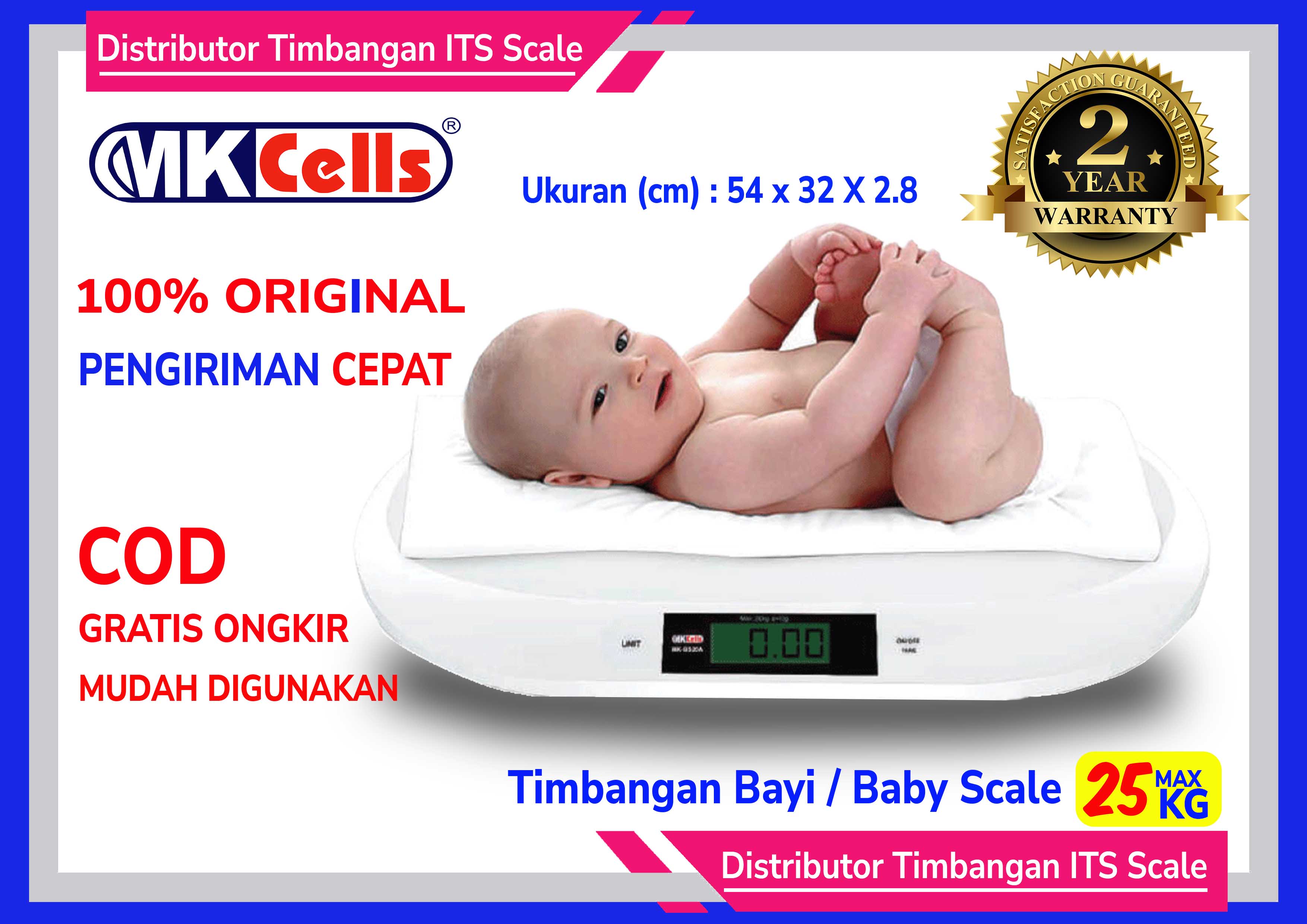 Timbangan Bayi Digital MK-Cell MK-BS25A / Baby Scale Kap. 25kg | Lazada ...