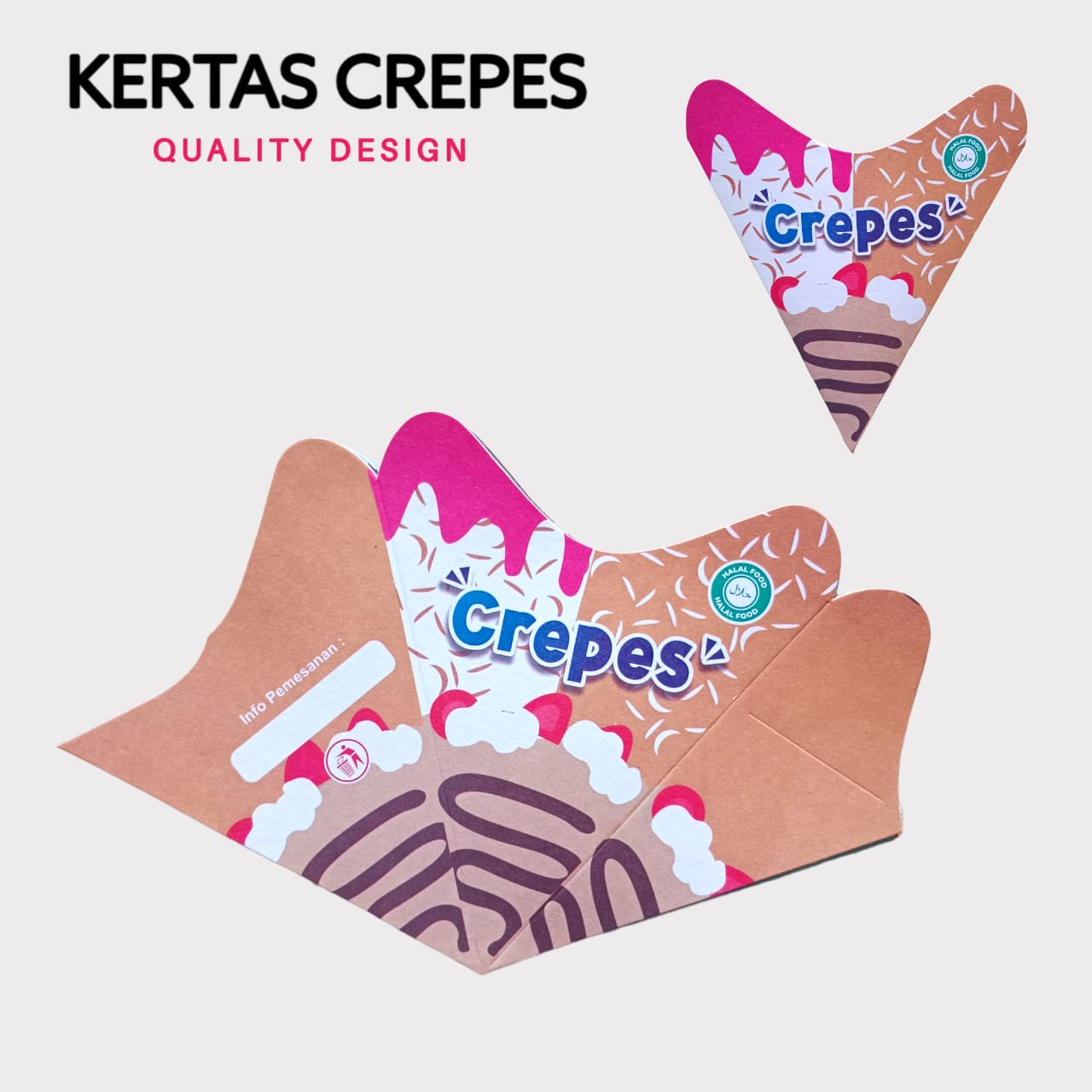 Bungkus Crepes Ukuran 18 x 15 cm 1 pack 6 Gambar Isi 100 Pcs // Kertas ...