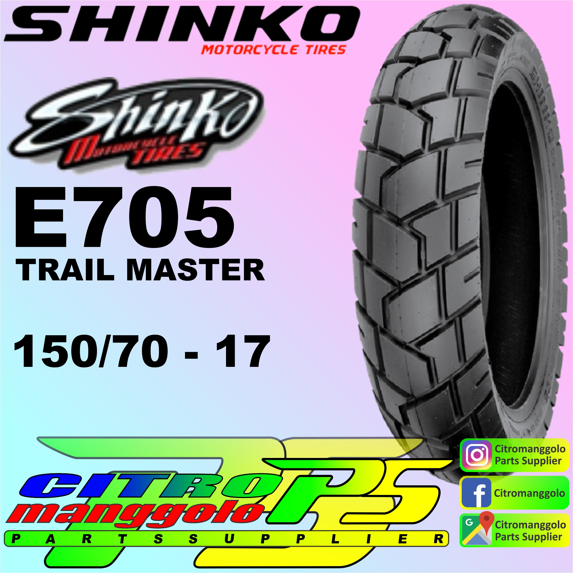 Ban Shinko E705 150/70-17 Trail Master Big Block Street Cruiser ...
