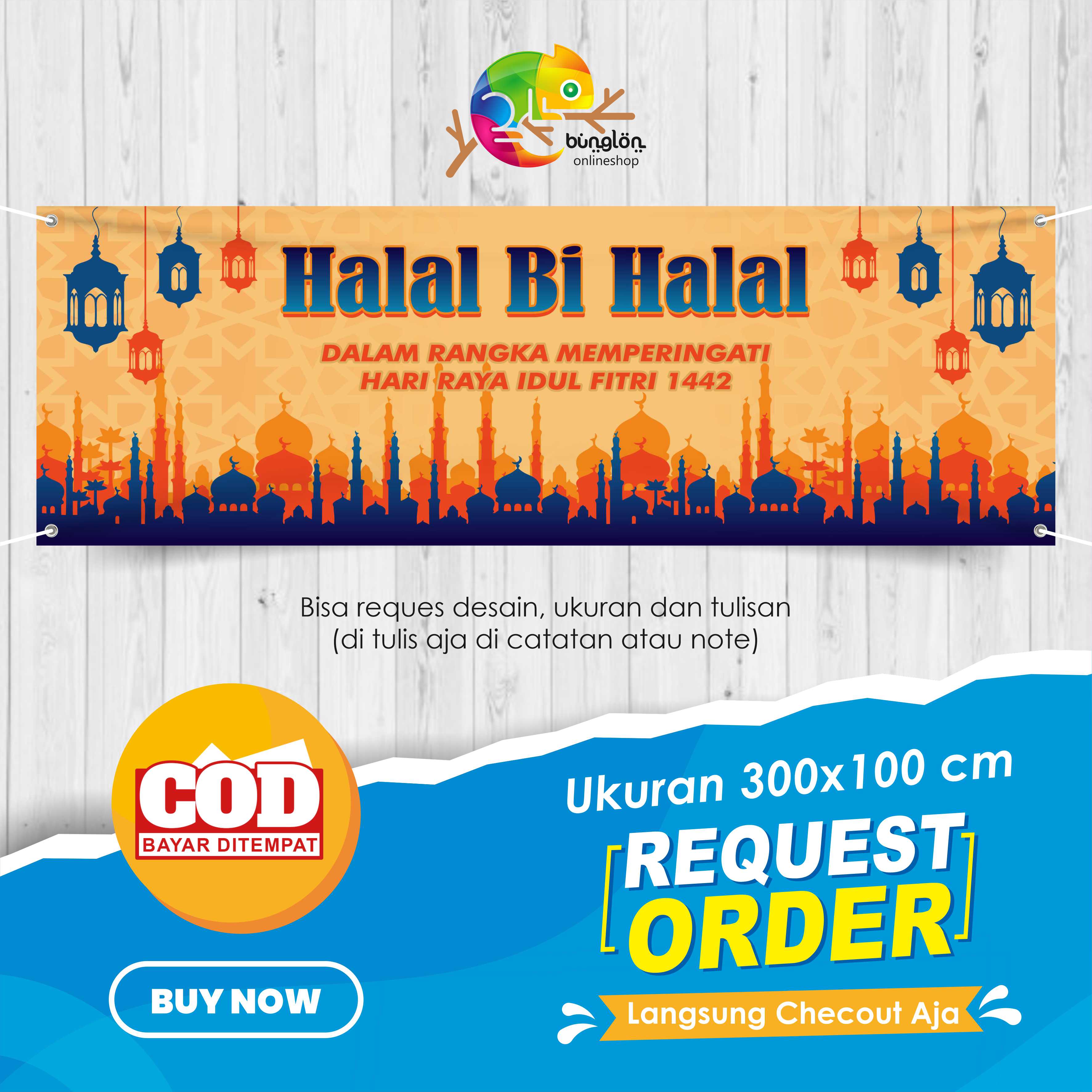 Size 300x100 Spanduk Banner Halal Bi Halal | Lazada Indonesia