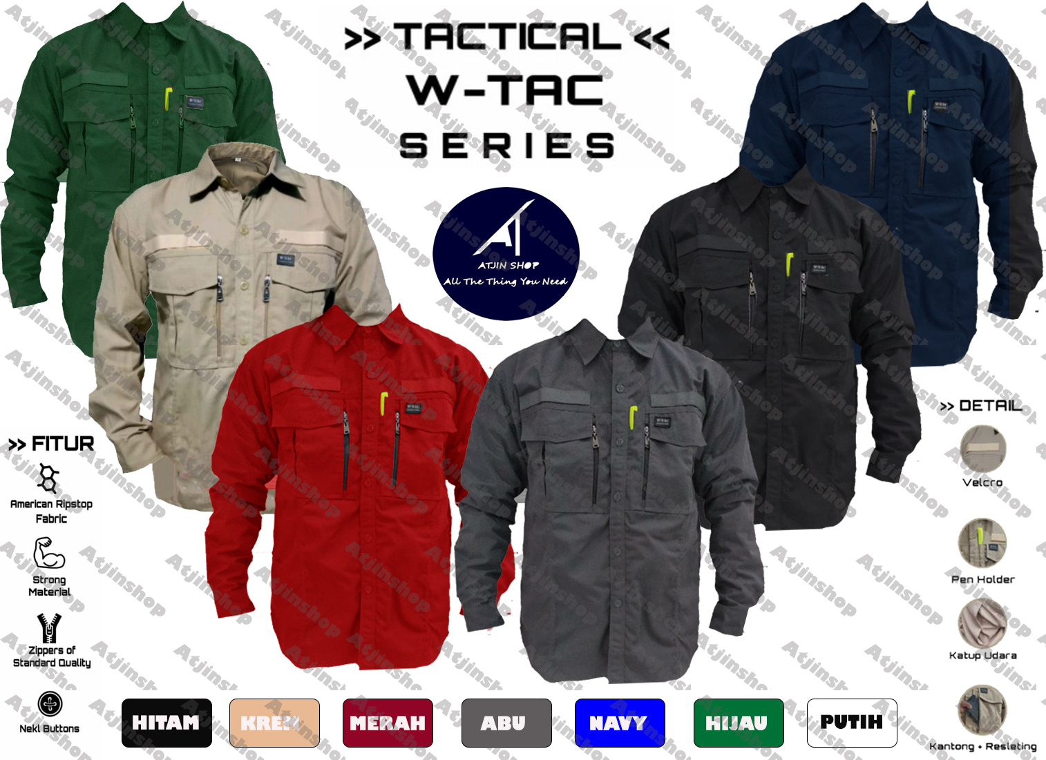 Kemeja Lapangan Tactical Wtac Lengan Panjang PDL Tactical Bahan Ribstop ... Kemeja Lapangan Tactical Wtac Lengan Panjang PDL Tactical Bahan Ribstop ...