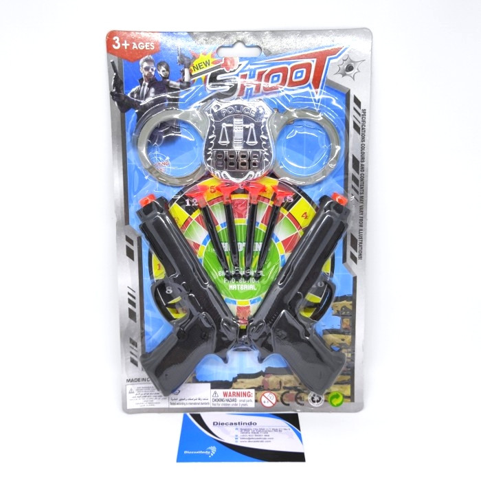 Pistol Mainan Pistol Senjata Hand Gun 2 Toy Gun (4 bullet)+1 handcuffs ...