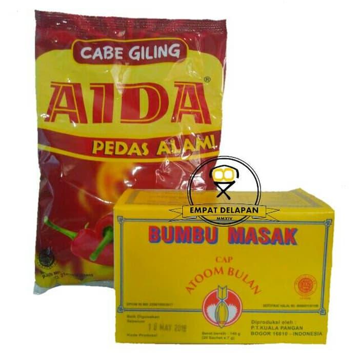 Paket Bubuk Cabai Aida 250 Gram dan Bumbu Atom Bulan Kotak | Lazada ...