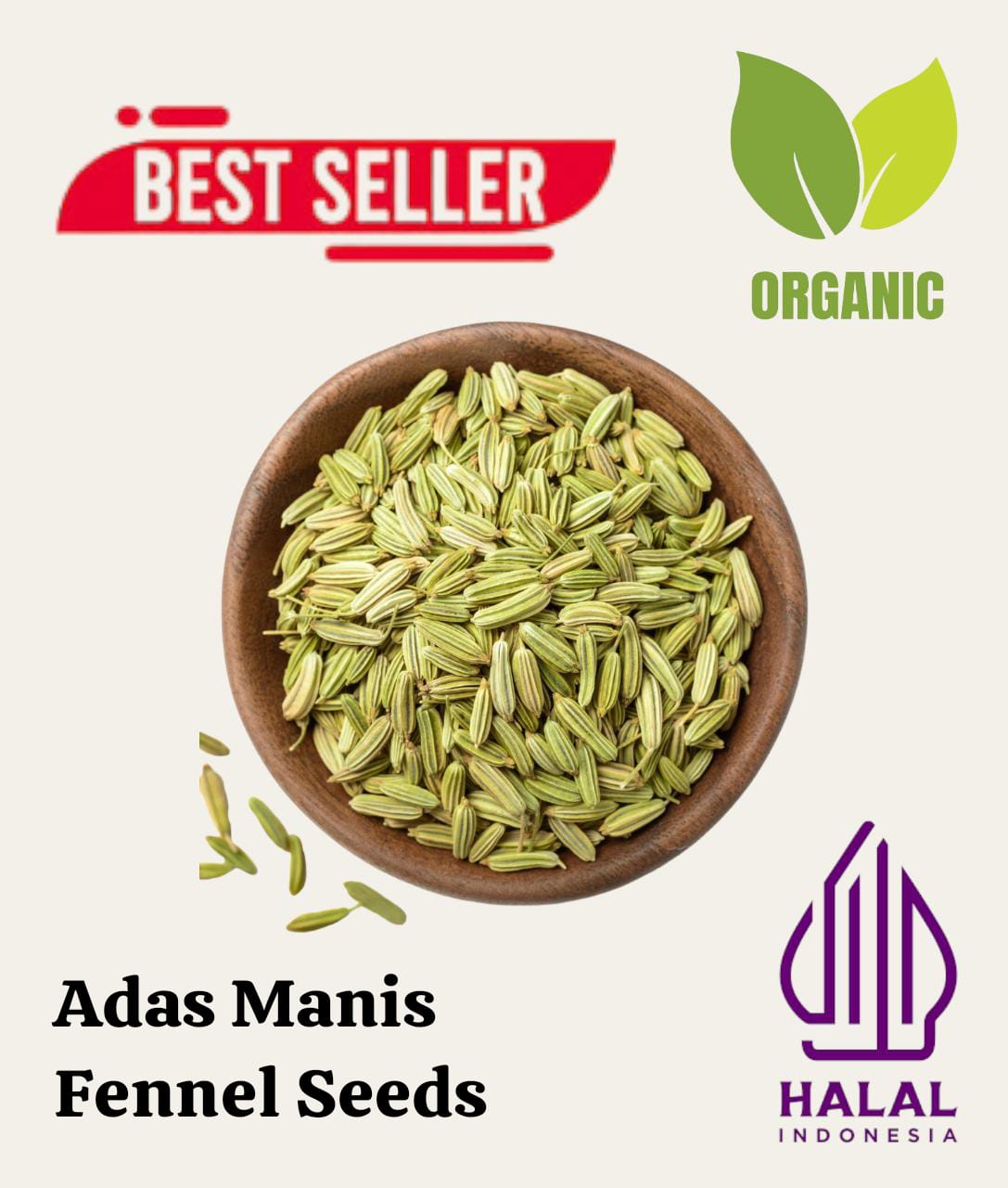 Rempah Adas Manis Utuh Pilihan Narasa Kualitas Premium/ Fennel Seeds ...