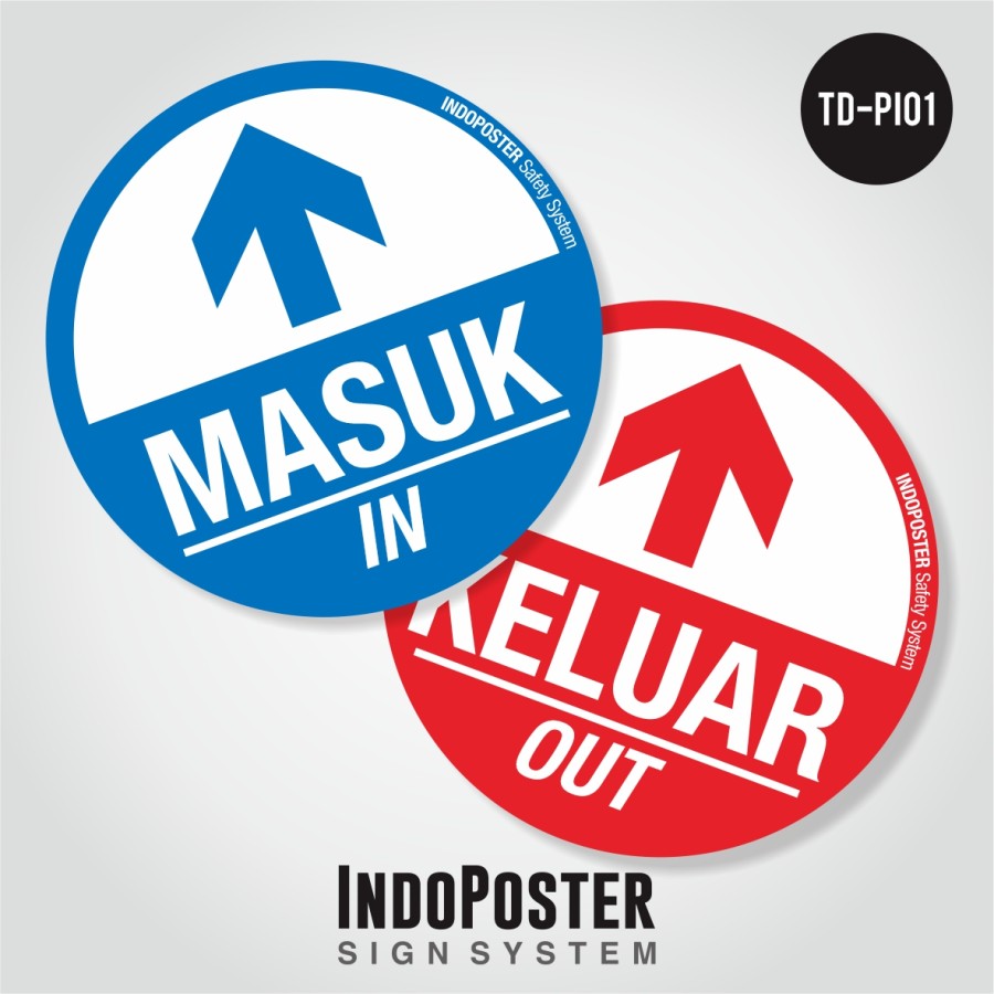 1 Paket Stiker Pintu Tanda Panah Keluar Masuk K3 Safety | Lazada Indonesia