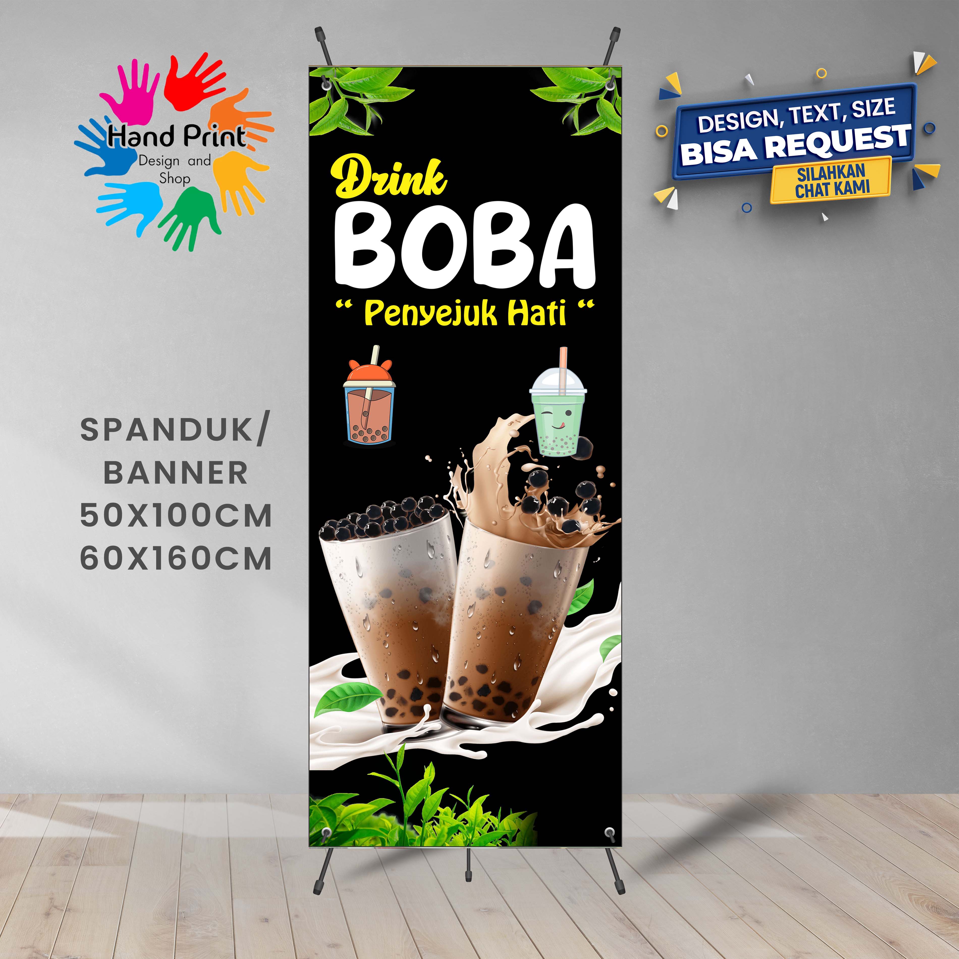 Spanduk Banner Es Boba Hitam F Gratis Memesan Desain | Lazada Indonesia