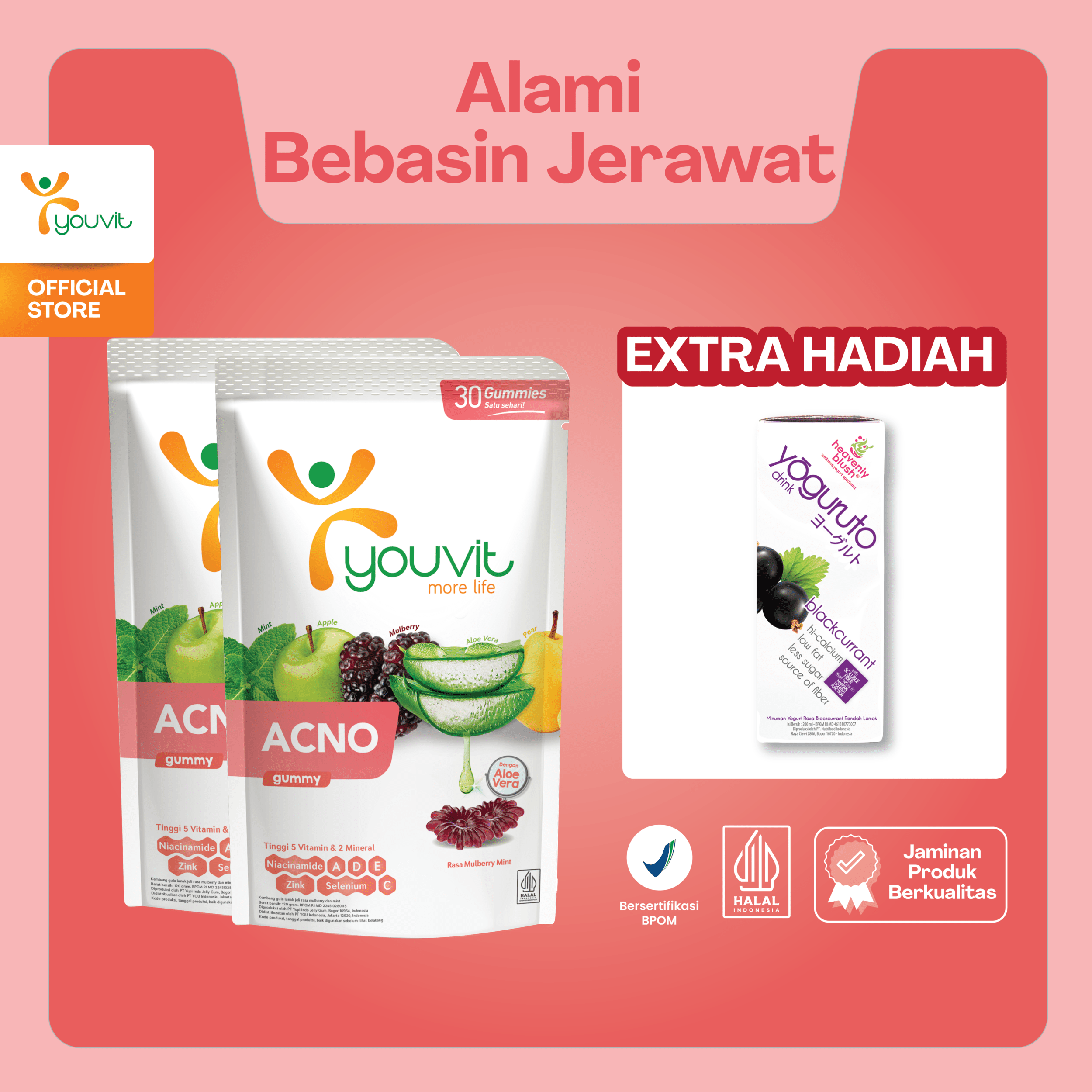 [FREE HEAVENLY BLUSH] Niacinamide Gummy untuk Anti Jerawat | Youvit ...