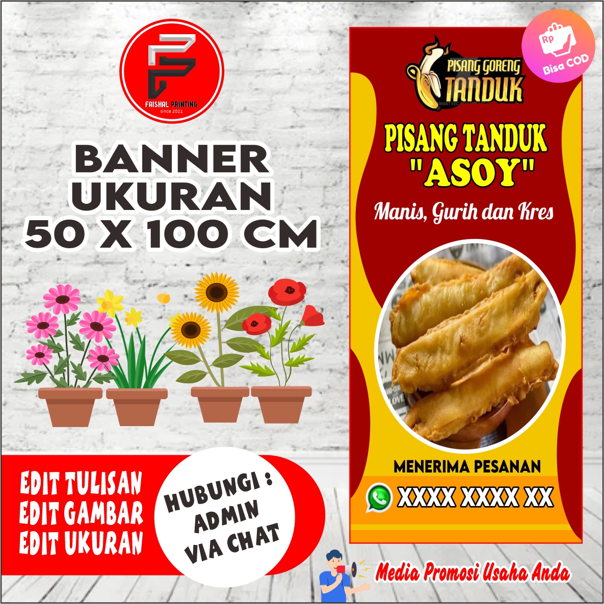 Banner Pisang Goreng / Spanduk Jual Pisang Goreng Tanduk / Banner ...