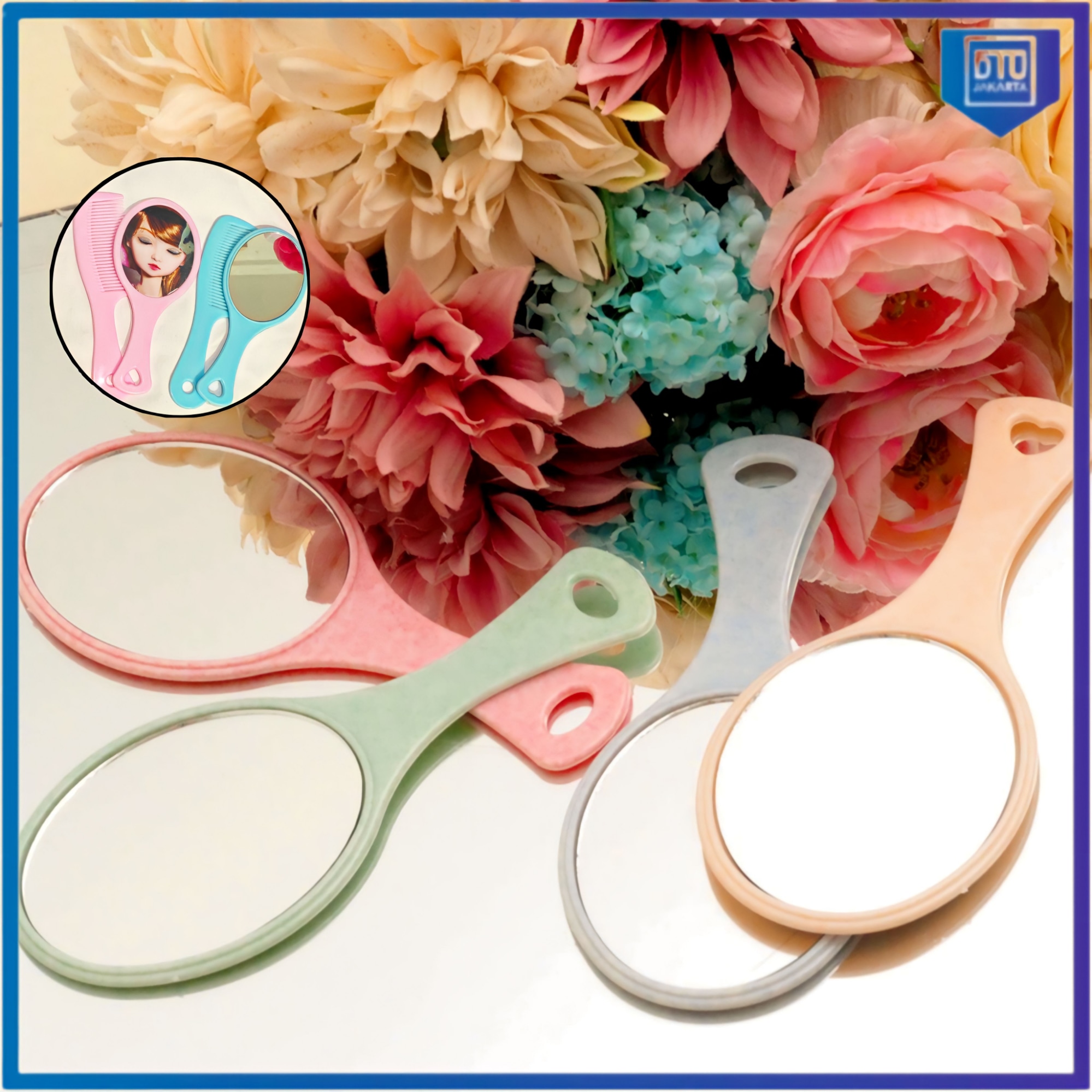 DTU Kaca Cermin Dan Sisir Lucu Set- Cermin Oval Motif 3D | Lazada Indonesia