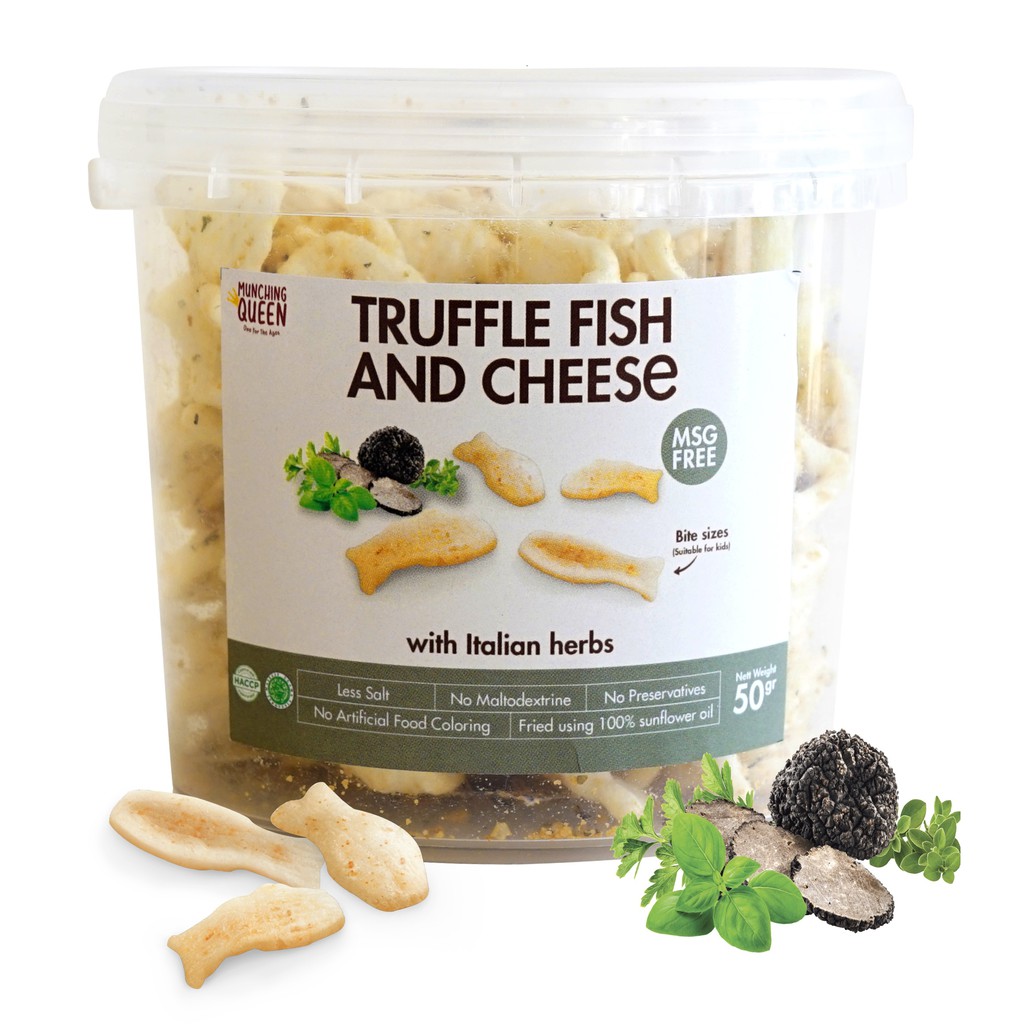 Munching Queen, Truffle Fish and Cheese with Italian Herbs 70gr NO MSG ...