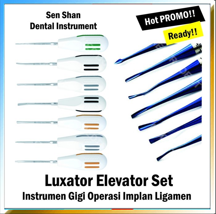Luxator Elevator Set 7 Instrumen Gigi, Dilapisi Titanium Biru | Lazada ...