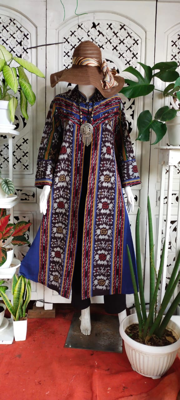 Long Outer Tenun Ikat Tradisional/ Outer Lengan Panjang Tenun Etnik ...