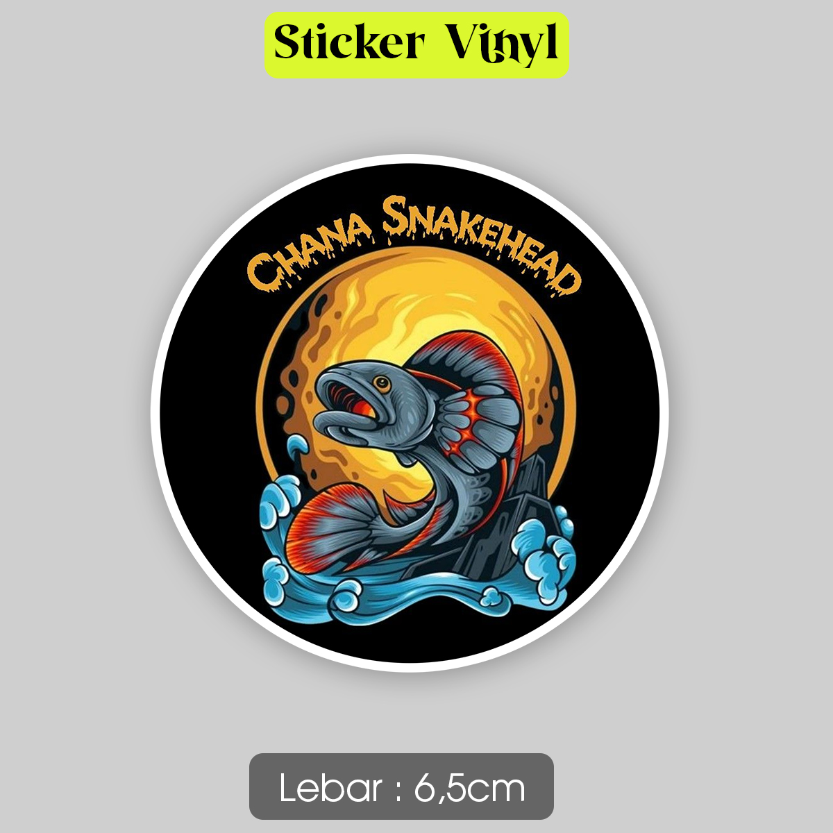 Stiker Channa Snakehead Fish Sticker Anti Air Ukuran Besar Bahan Vinyl ...