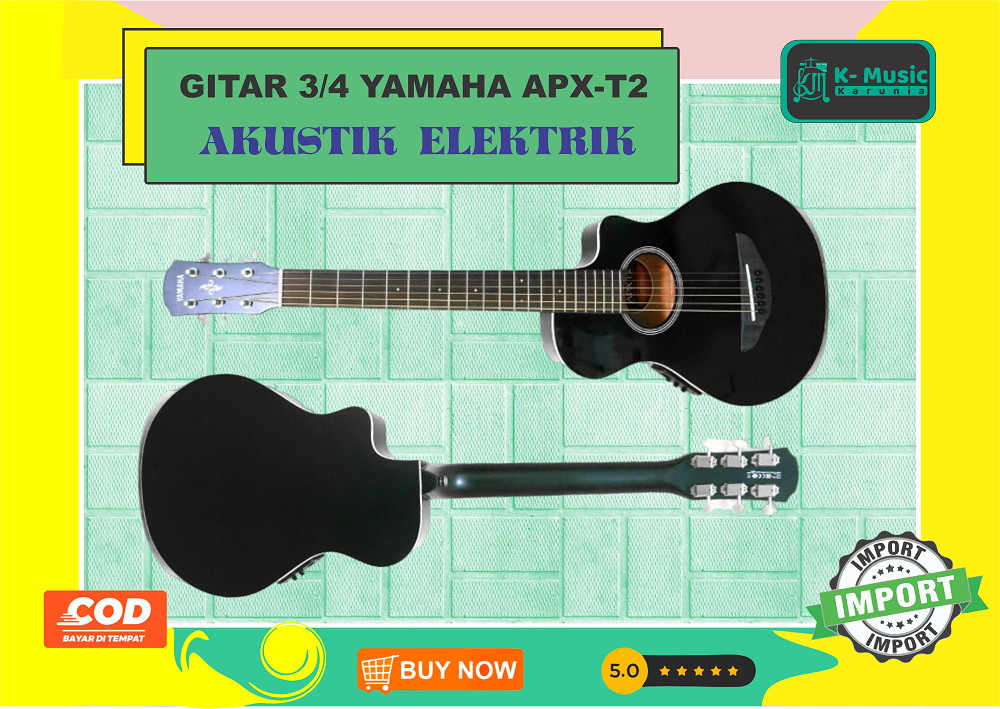 Gitar Akustik Elektrik 3/4 Yamaha APX T2 original versi mini apx 600 ...