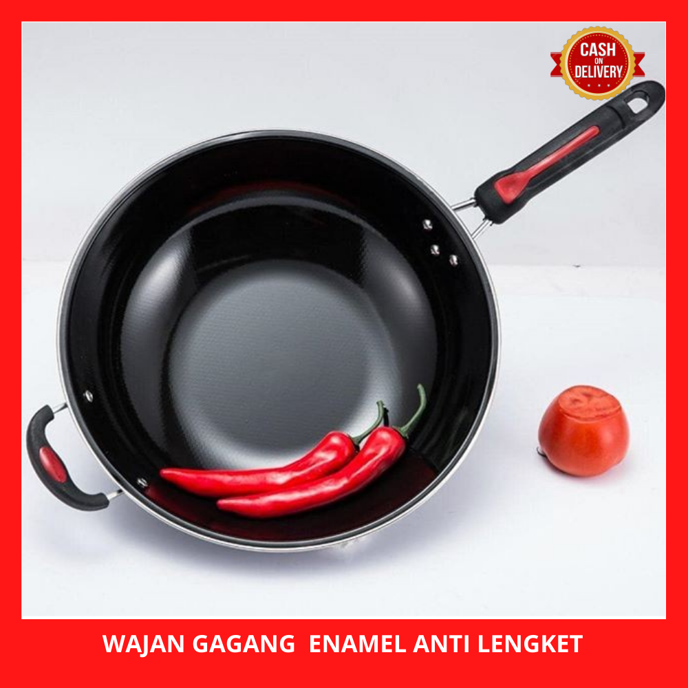 TURUN HARGA!!! Wajan Enamel Variasi Warna / wajan anti lengket / Wajan ...
