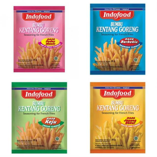 Indofood bumbu kentang goreng BBQ / Jagung bakar / Keju 25 gram ...