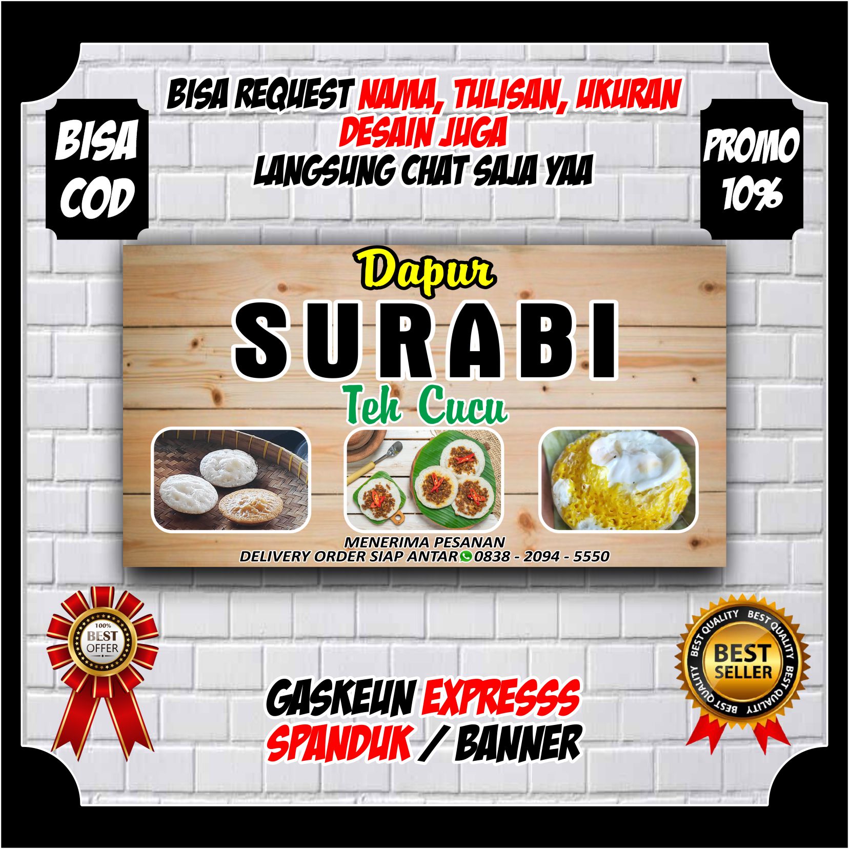 spanduk banner surabi viral spanduk jualan surabi spanduk custom ukuran ...
