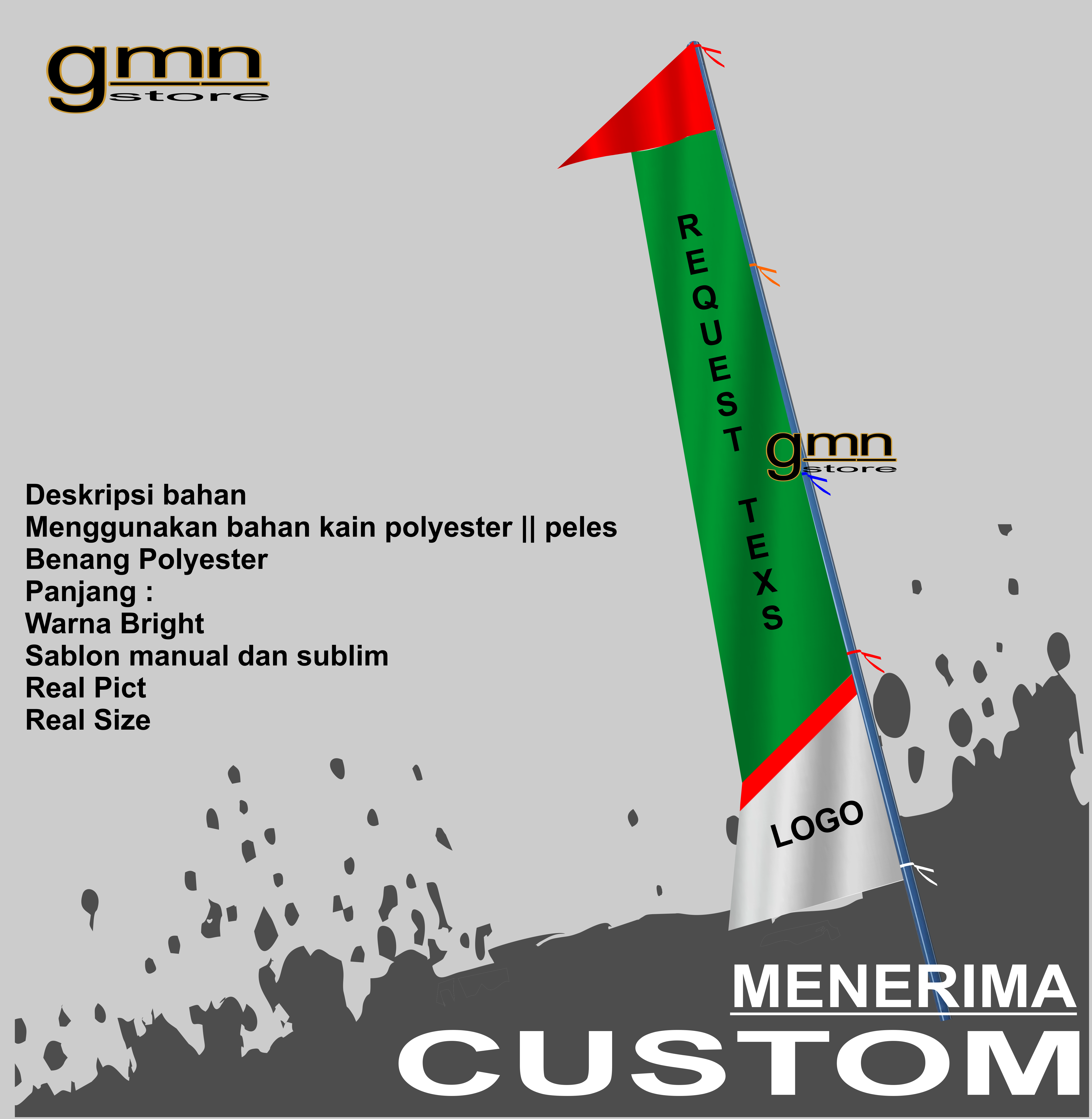 UMBUL-UMBUL CUSTOM TEKS DAN LOGO | Lazada Indonesia