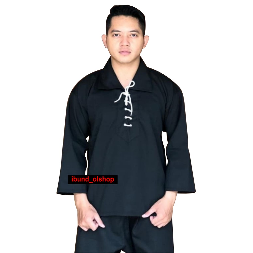 SERAGAM SILAT HITAM / BAJU SILAT HITAM POLOS MODEL TALI / BAJU SAKRAL ...
