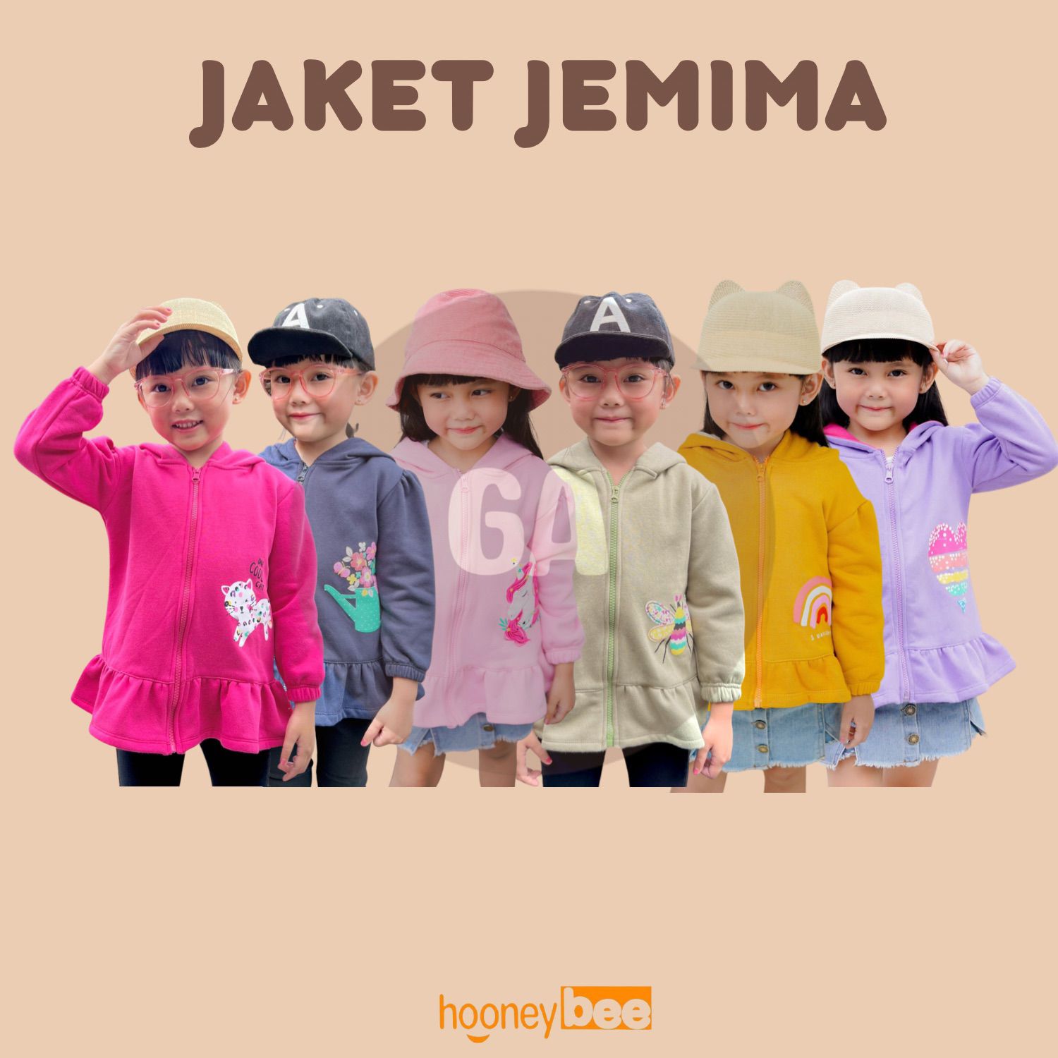 Jacket Anak Cewek Jemima Hooneybee Mix Warna Size 1-5 Tahun | Lazada ...