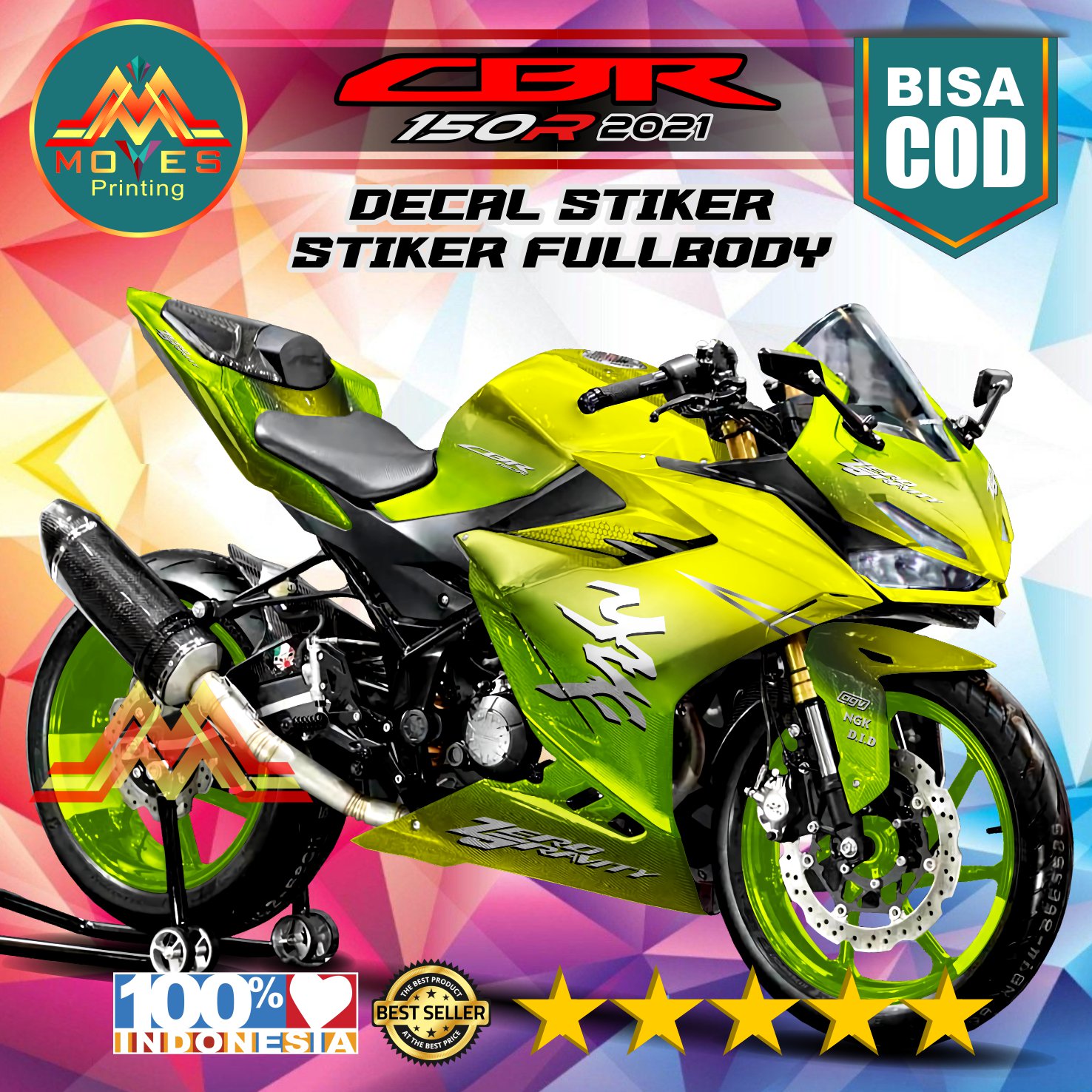 ⭐⭐⭐⭐⭐ ( COD ) Decal Cbr 150r 2021 Full Body STRIPING FULL BODY Stiker ...