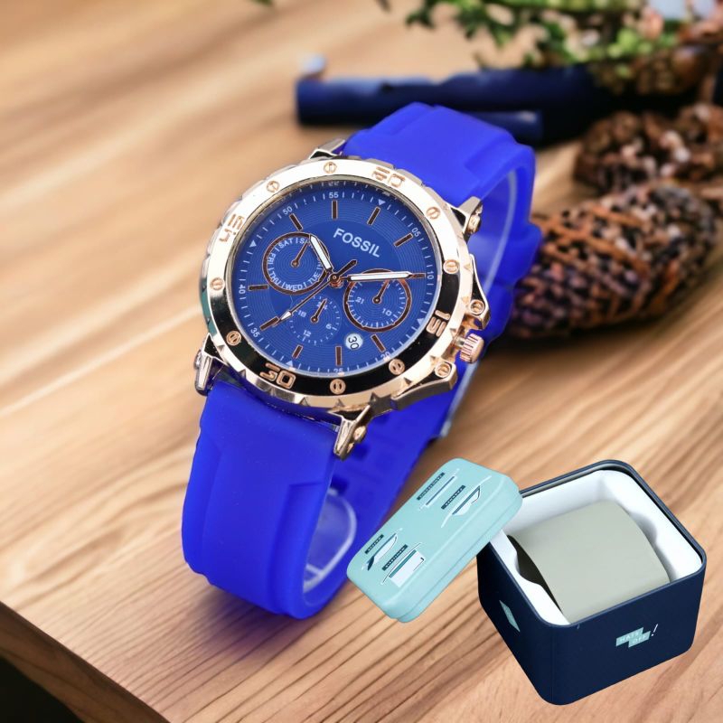 FREE BOX EXCLUSIVE+KARTU JAM TANGAN WANITA FOS CHRONO VARIASI RUBBER ...