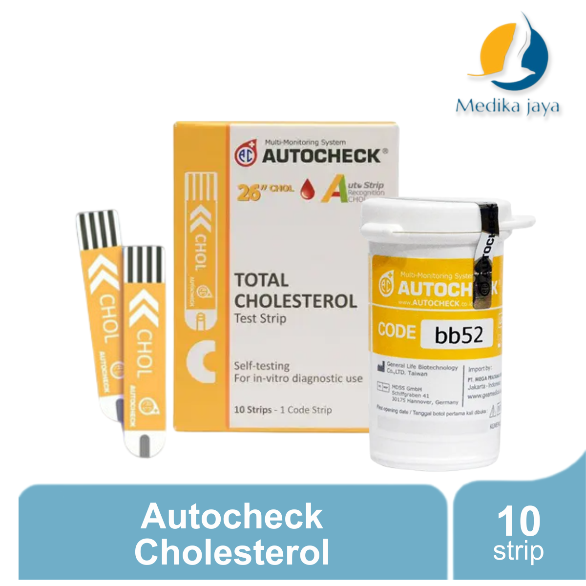 Autocheck Cholesterol 10 Strip / Auto Check Alat Tes Kadar Kolesterol ...