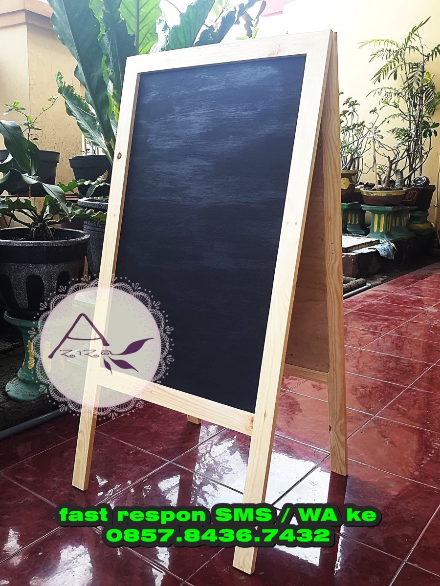 Papan Menu Kafe Warkop Resto 2sisi bolak balik Jati Belanda Chalkboard ...