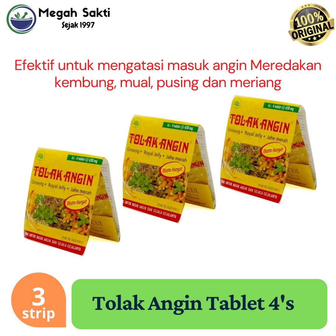 Tolak Angin Tablet 3's Extra Hangat - Obat Gejala Masuk Angin 3 strip ...