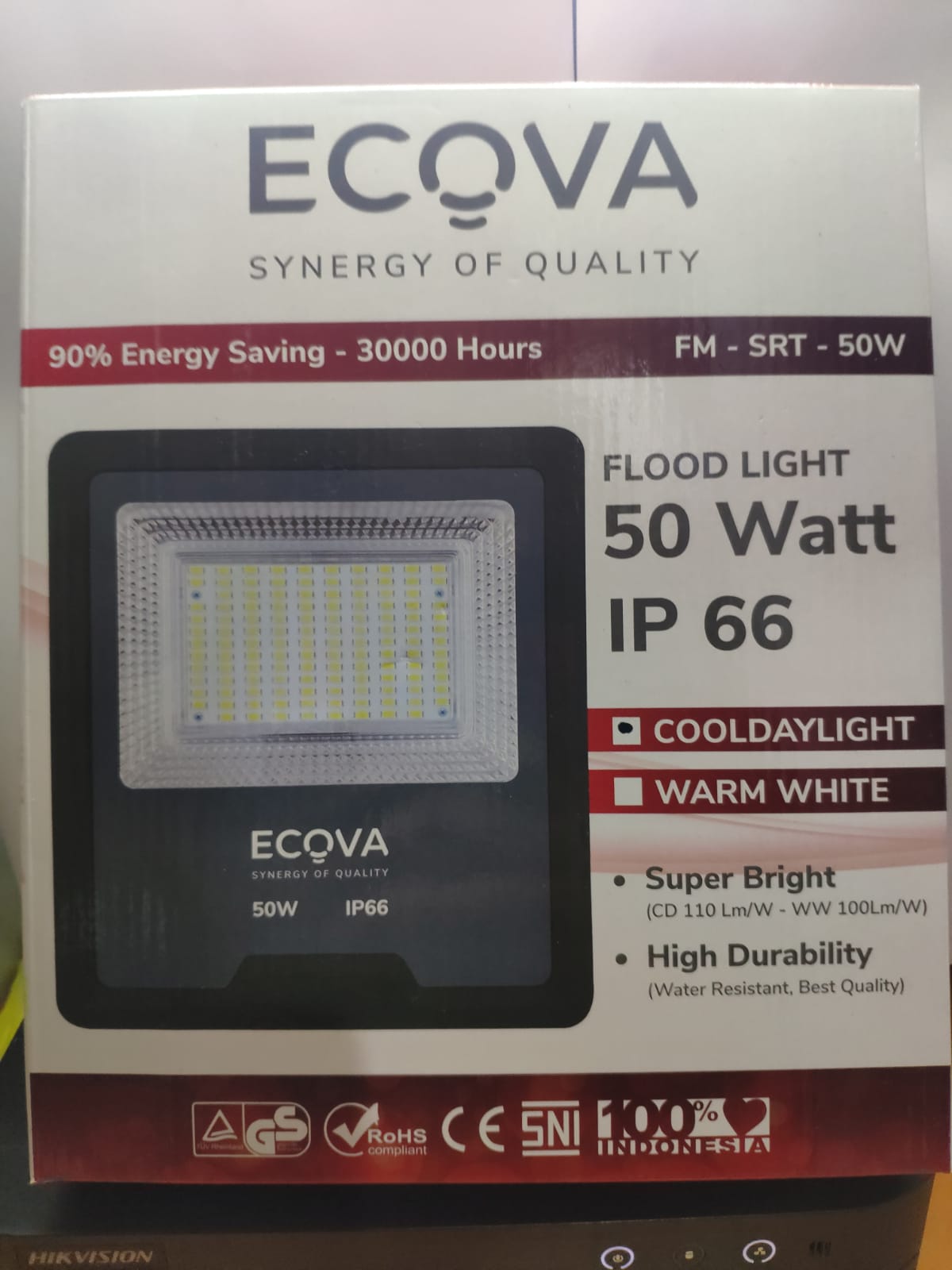 LAMPU SOROT TEMBAK LED FLOOD LIGHT ECOVA 100WATT 30W 50W Qualitas Good ...