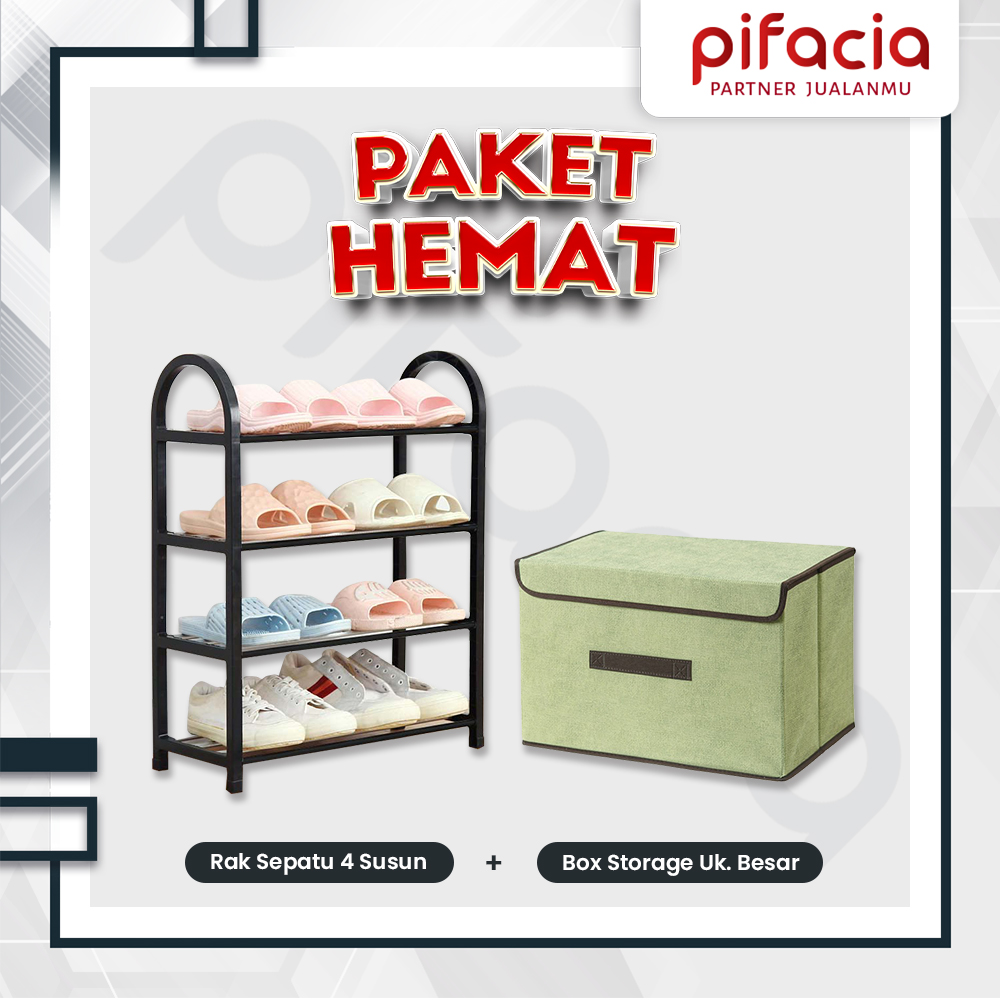 Rak Sepatu 4 Susun Box Lipat Penyimpanan Serbaguna Portable | Lazada ...